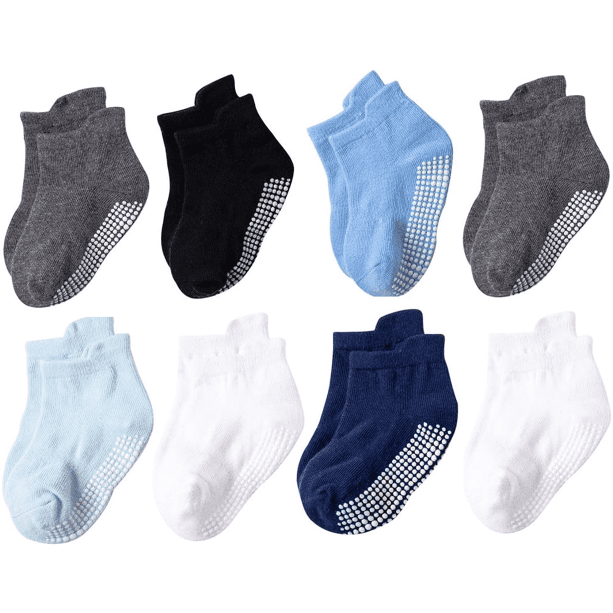 Anti-Slip MoonSun Baby Socks, 8 Pairs, Non-slip Grip for 0-12 Month ...
