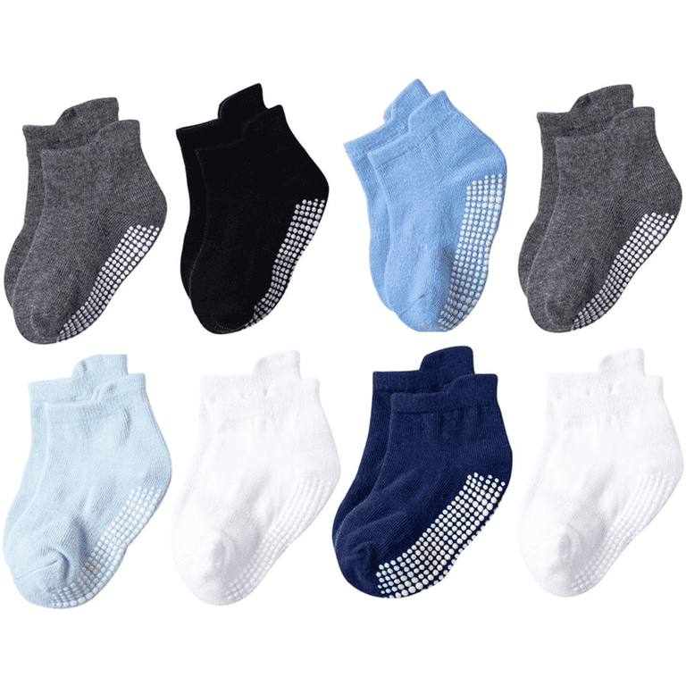 8 Pairs Baby Socks with Grippers Non Slip Grip Baby Socks for 0 12 Months Infants Newborn Toddlers Boys Girls