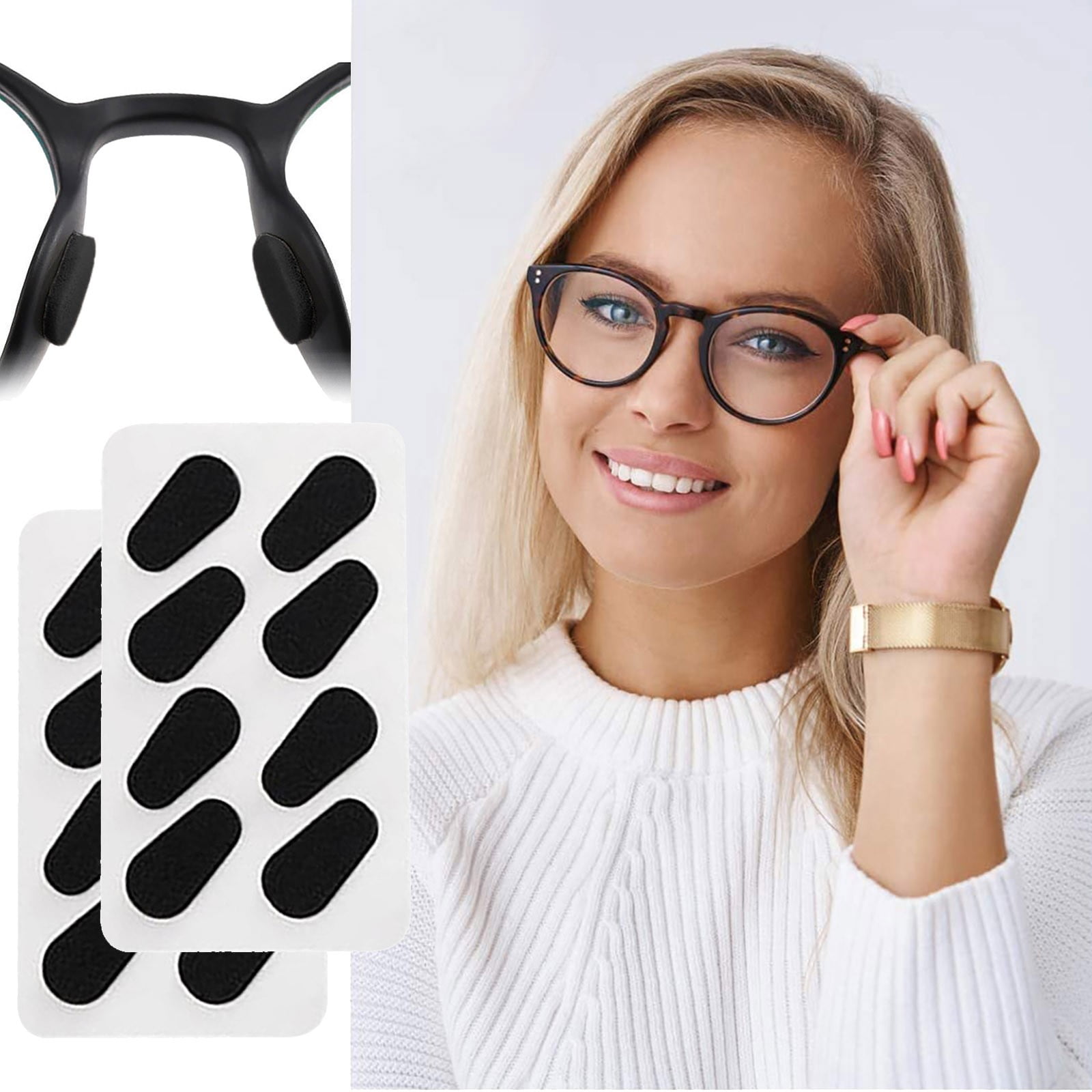 8 Pairs Black Rubber Sunglasses Anti Indentation Nose Drag Anti Slip ...