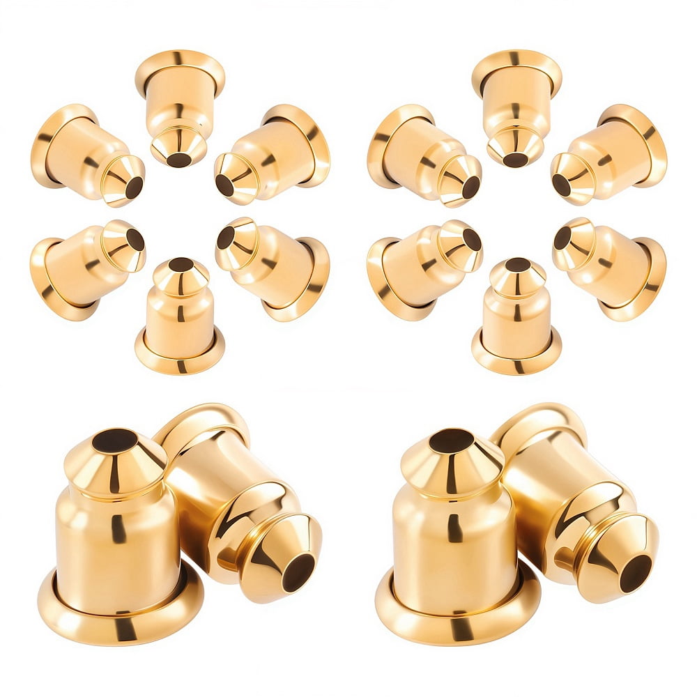 8 Pairs Brass Ear Nuts/Earring Backs Long-Lasting Plated Real 18K Gold ...