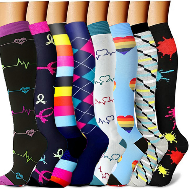 8 Pairs Compression Socks for Men Women Knee Support Hose Medias De ...