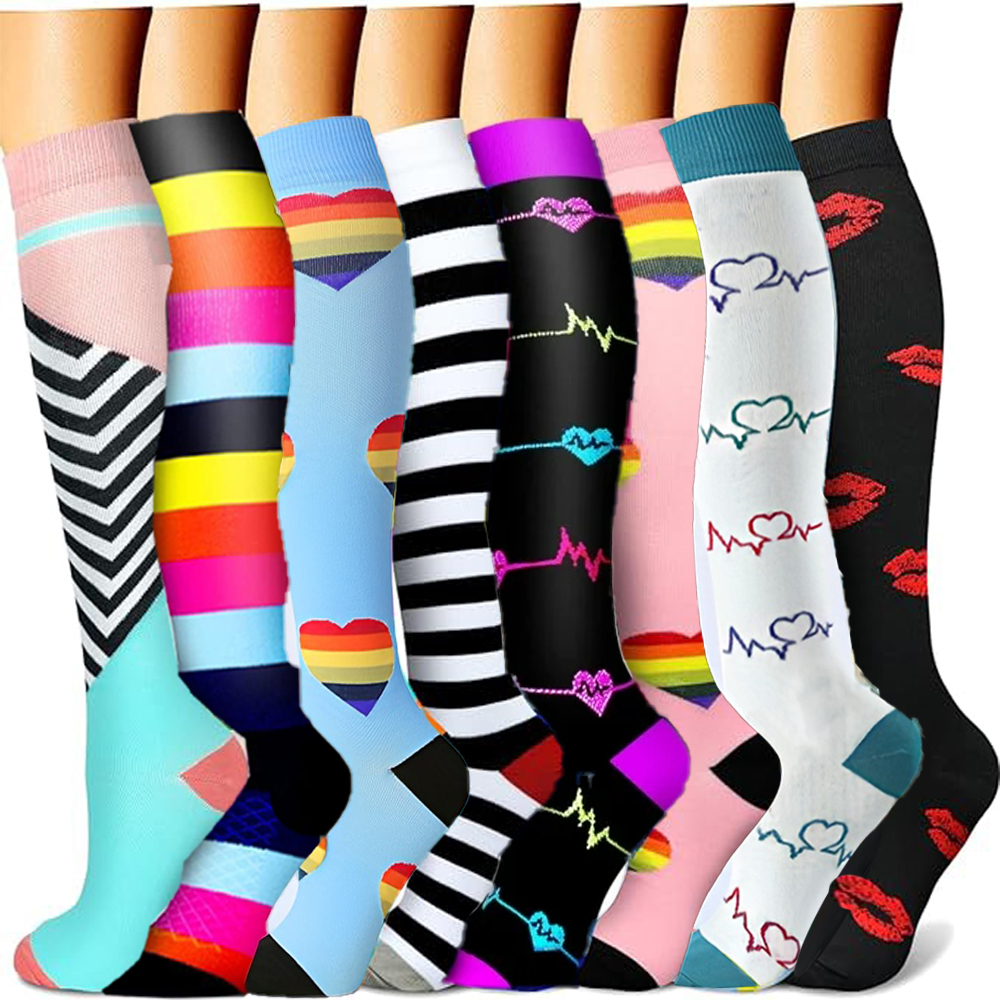 8 Pairs Compression Socks for Men Women Knee Support Hose Medias De ...