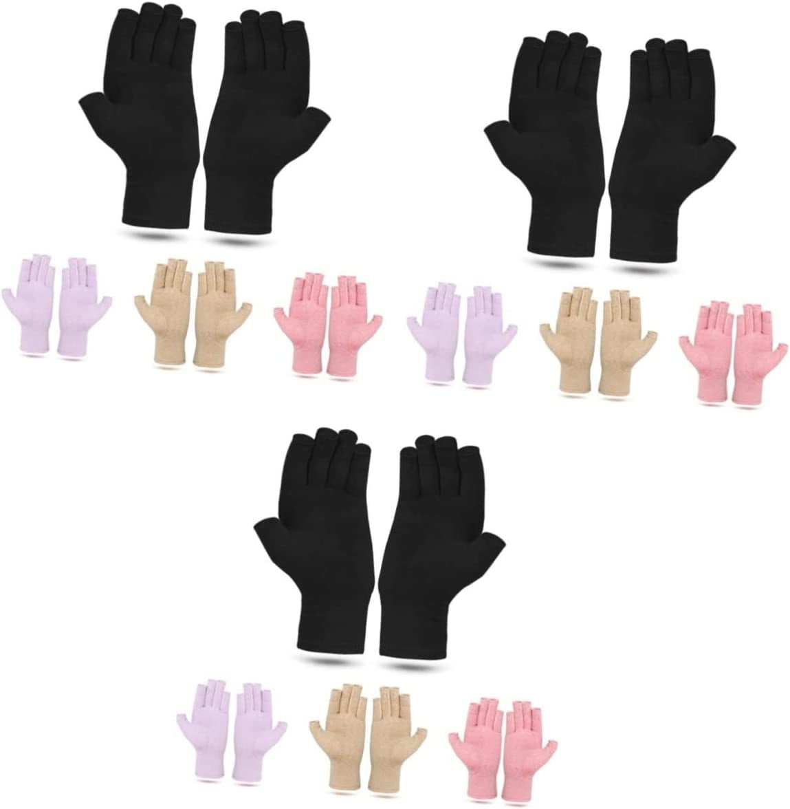 8 Pairs Half Finger Pressure Gloves Womens Mittens Mittens Womens Glove ...