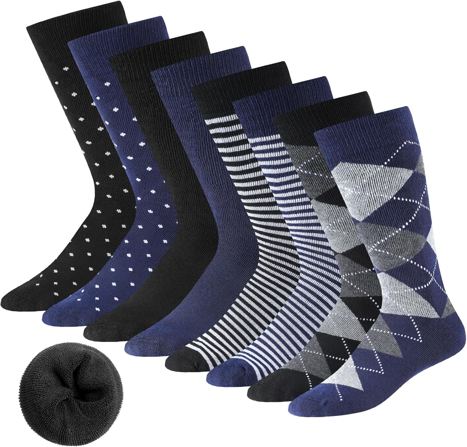 8 Pairs Men's Warm Thermal Dress Socks Terry Cotton Warm Wool Cozy Boot ...