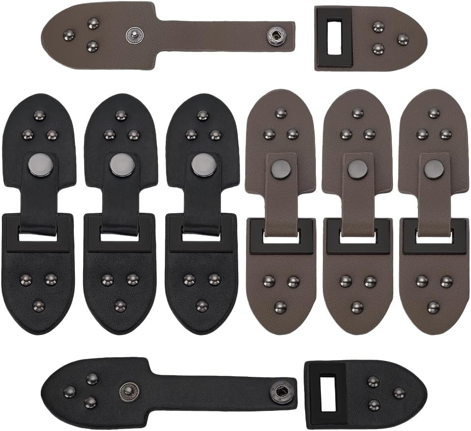8 Pairs Metal Leather Cape Cloak Clasp 2 Styles PU Leather Buckles with ...