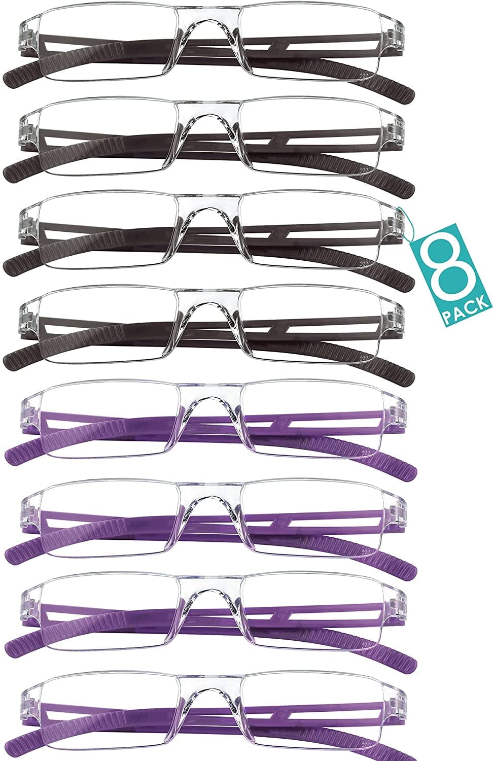 8 Pairs Reading Glasses, Blue Light Blocking Glasses, Computer Reading ...
