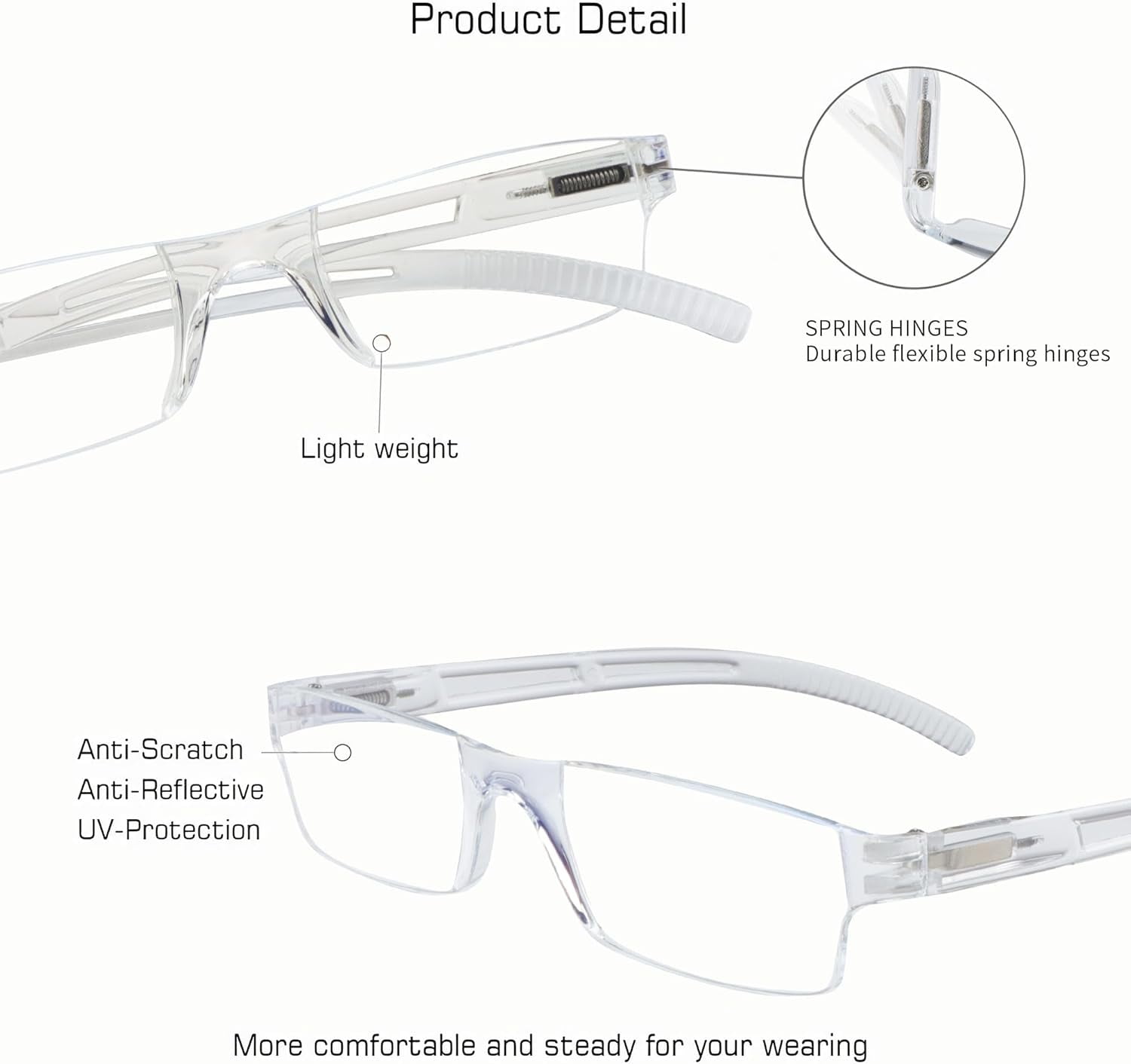 8 Pairs Reading Glasses, Blue Light Blocking Glasses, Computer Reading ...