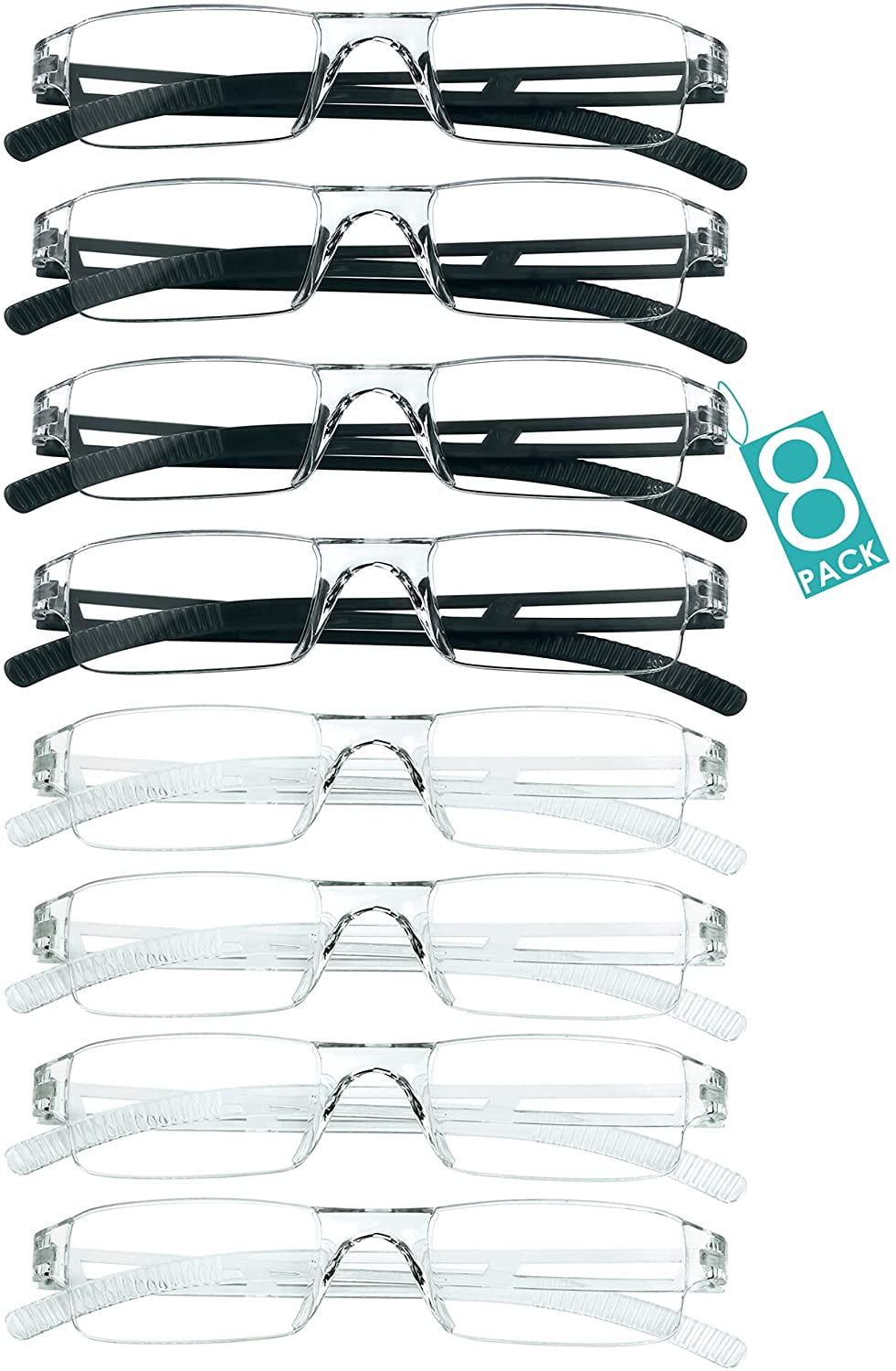 8 Pairs Reading Glasses, Blue Light Blocking Glasses, Computer Reading ...
