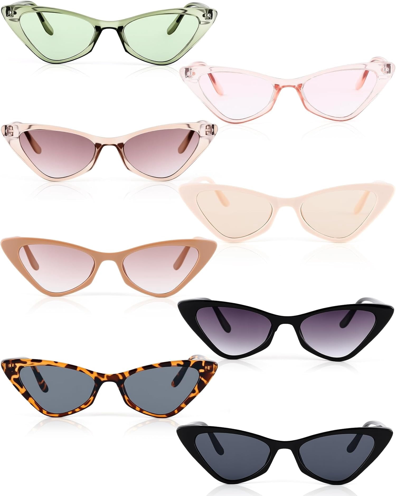8 Pairs Retro Eye Sunglass Sunglass Colorful Women Glass for Party ...