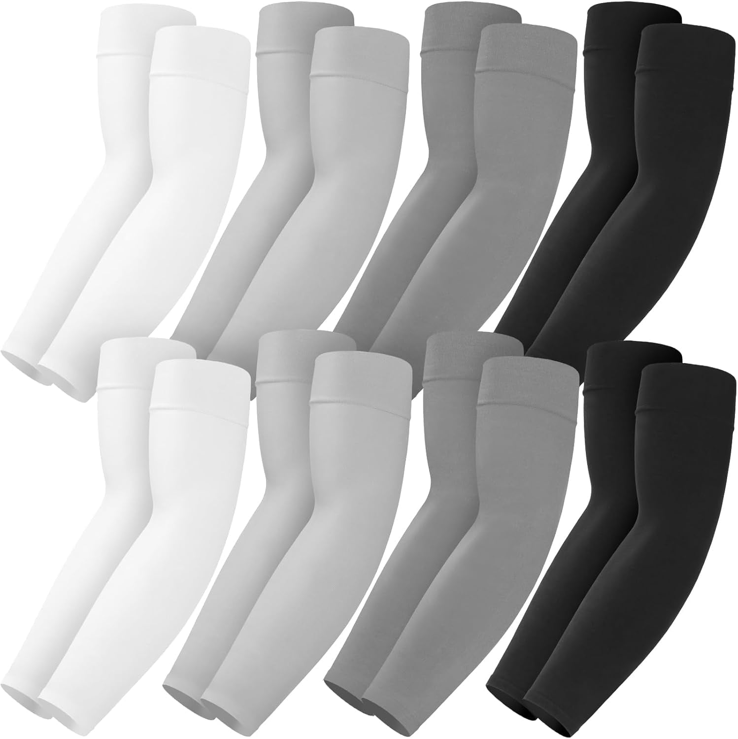 8 Pairs Soft Arm Sleeves, UV Sun Protection Cooling Compression Arm ...