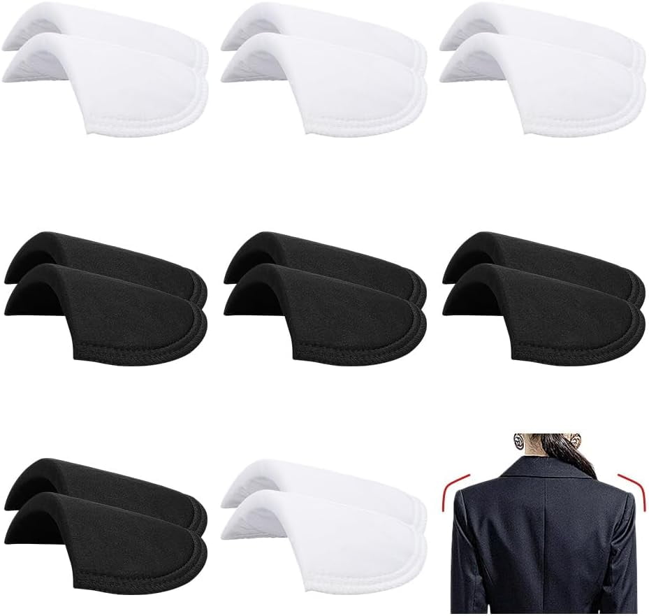 8 Pairs Sponge Shoulder Pad Covered Set-in Shoulder Pads 1cm/0.4inch ...