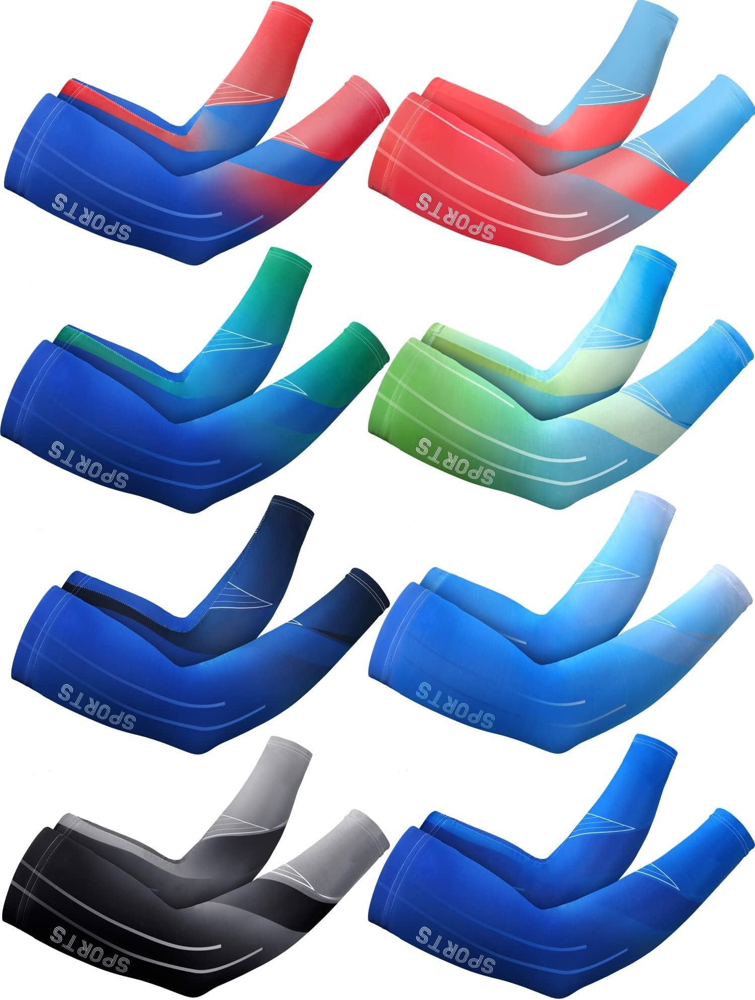8 Pairs UV Sun Protection Arm Sleeve for Men Women Cooling Sleeve to ...