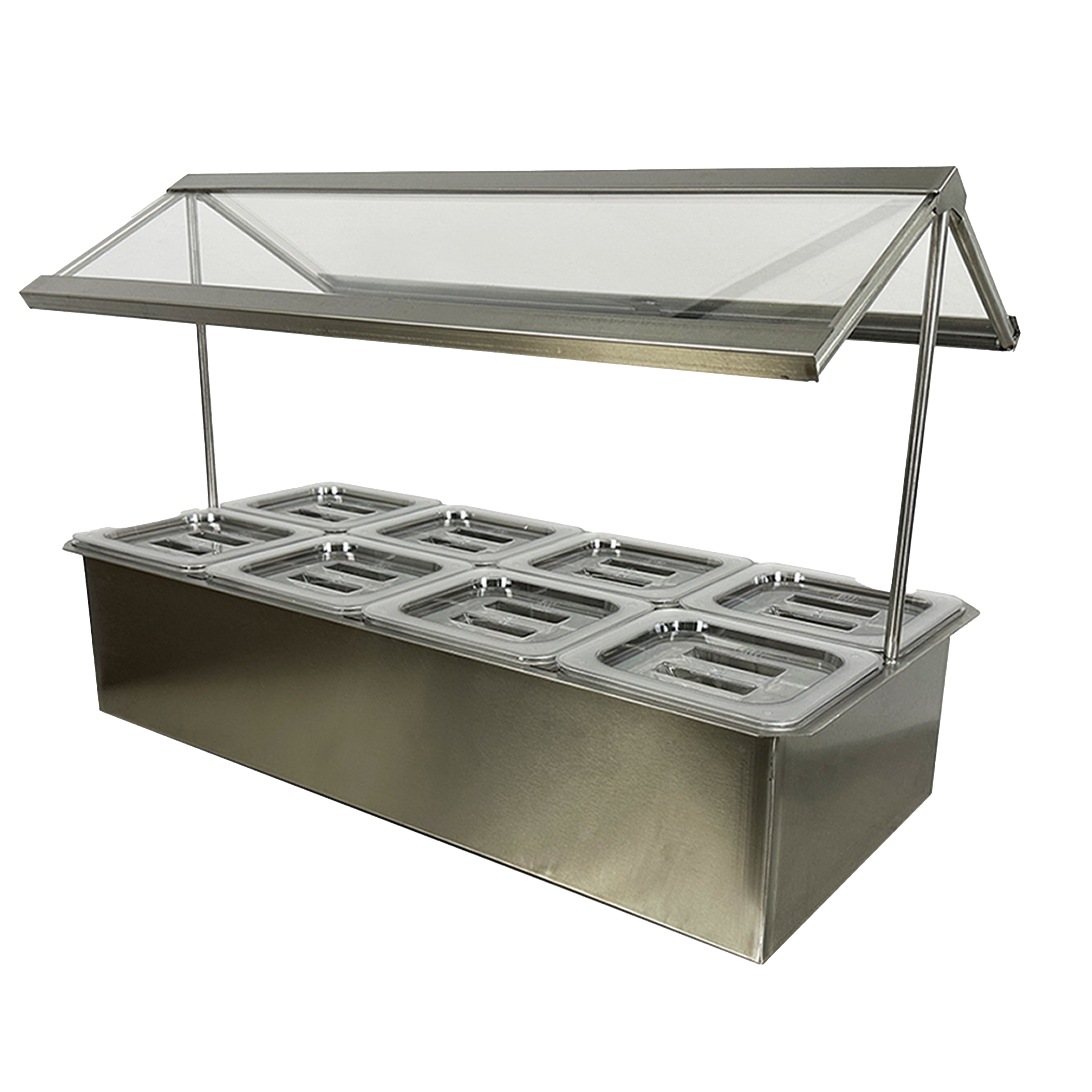 8 Pan Sauce Station Compartment Bar Condiment Dispenser, Countertop ...