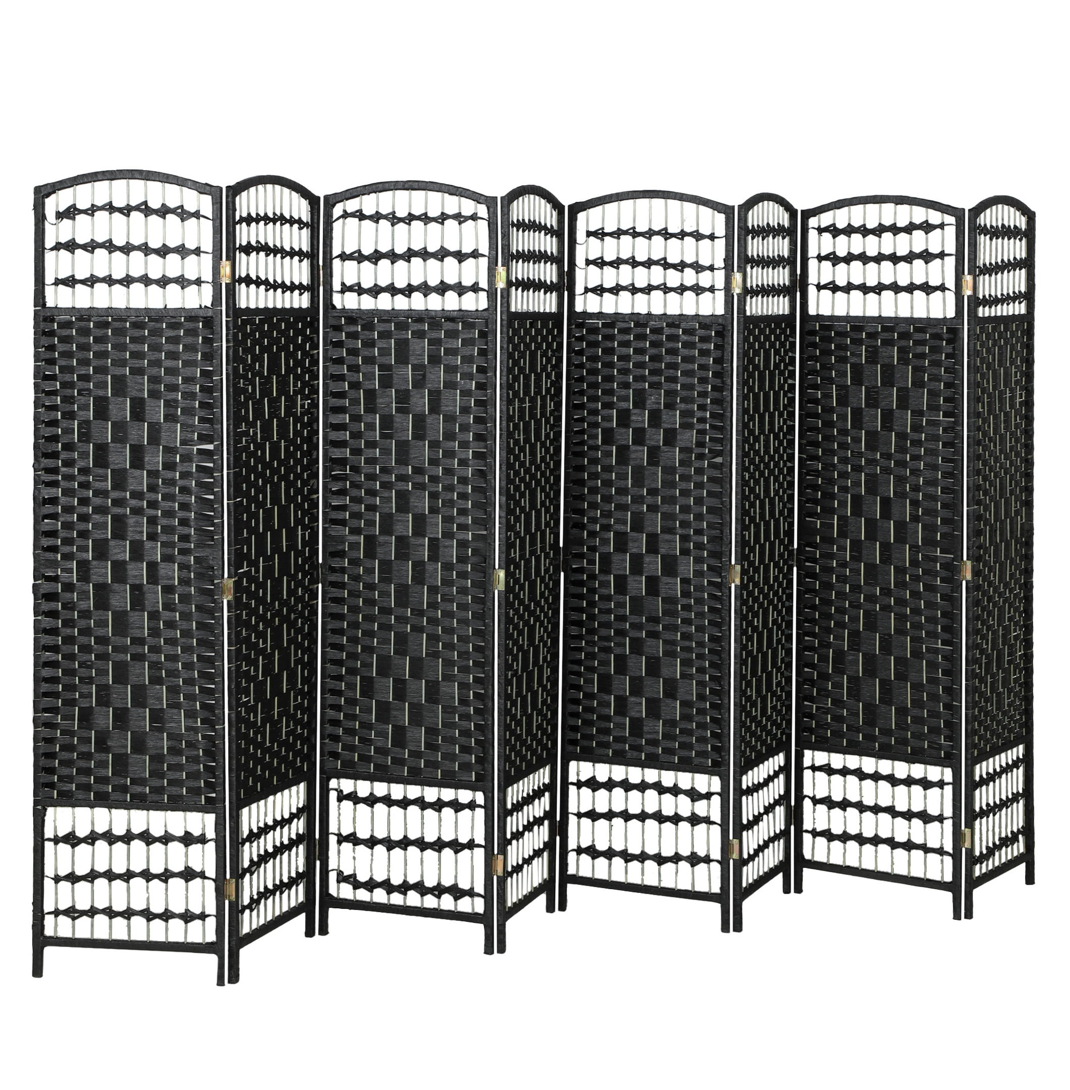 8 Panel Folding Room Divider Portable Privacy Screen Wave Fiber Room ...