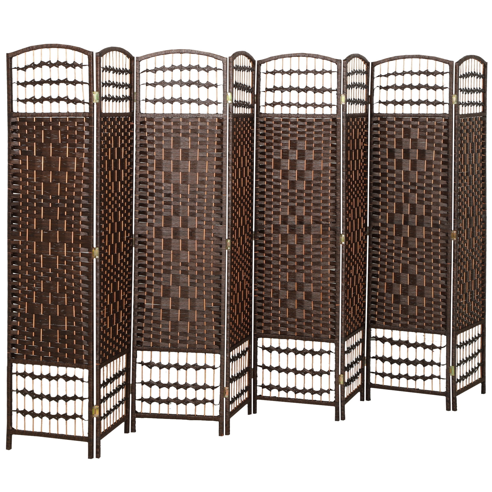 8 Panel Folding Room Divider Portable Privacy Screen Wave Fiber Room ...