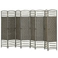 8 Panel Folding Room Divider Portable Privacy Screen Wave Fiber Room ...