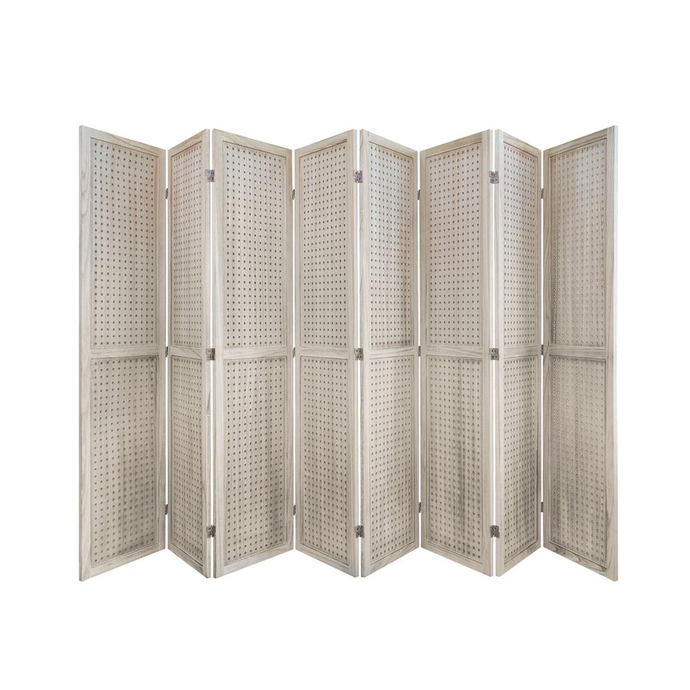 8 Panel Room Divider, 5.6Ft Folding Privacy Screen Wood Room Divider ...