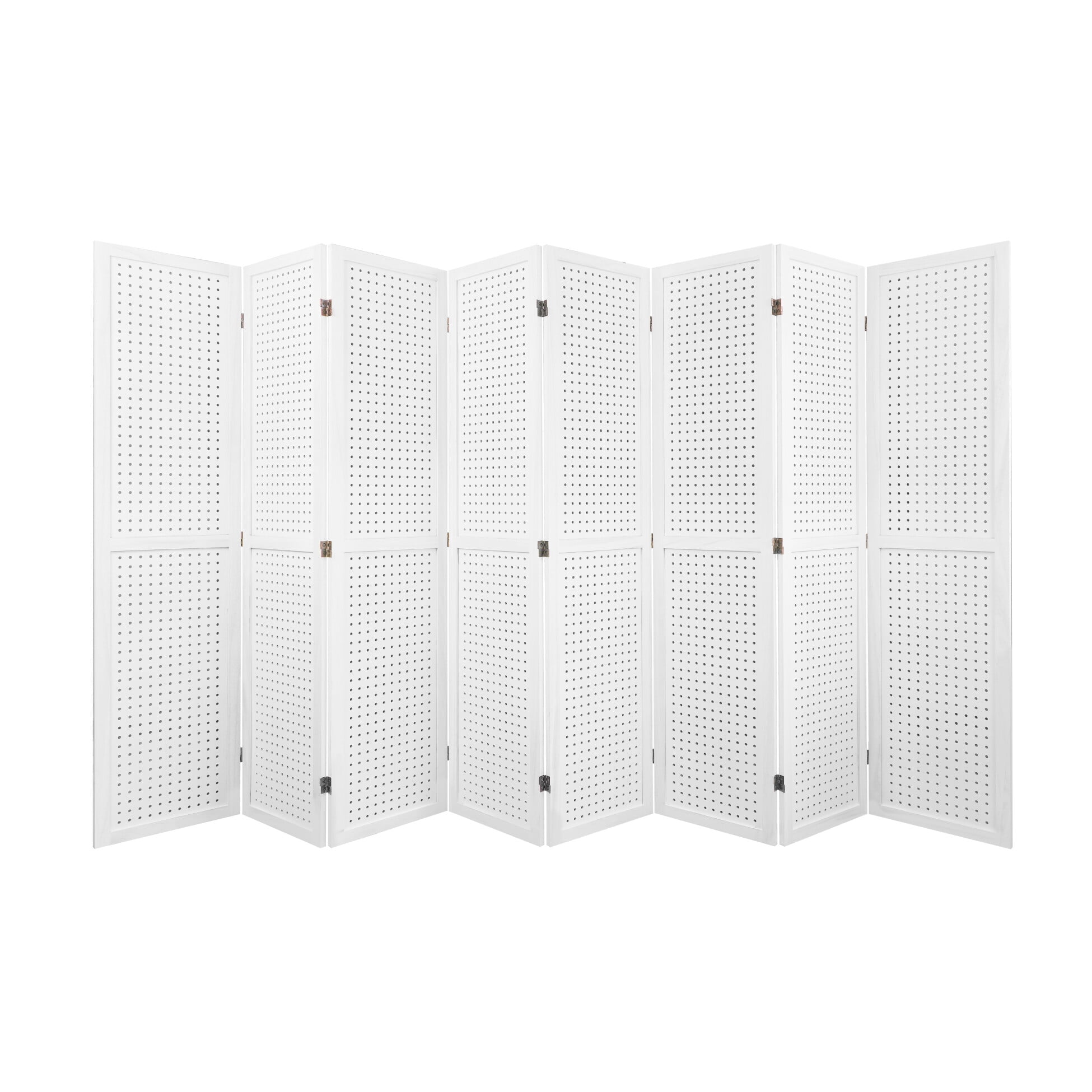 8 Panel Room Divider,5.6Ft Wooden Privacy Screen with Handing Holes ...