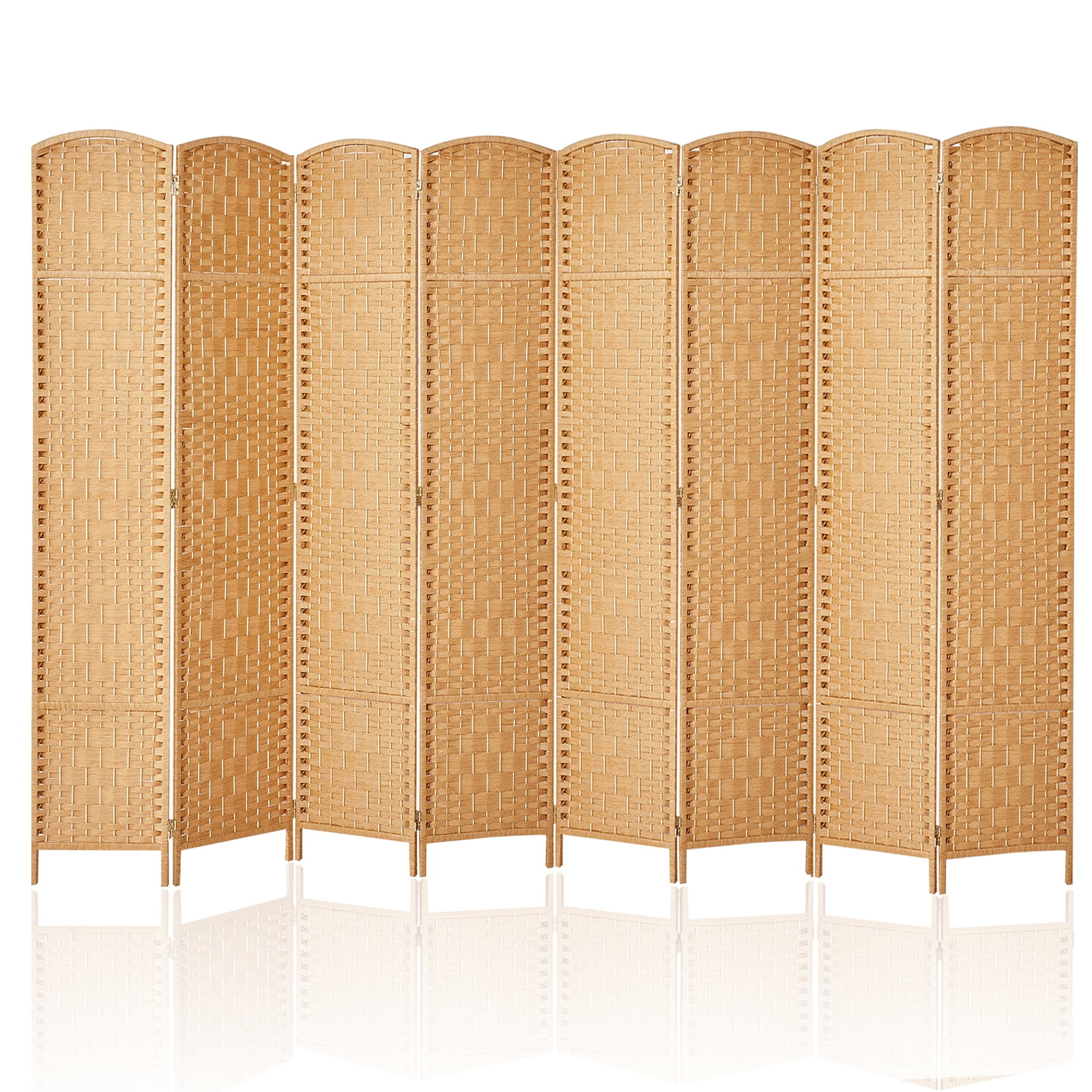 8-Panel Room Divider, 6 ft Office Partition Walls Wood Divider Folding ...