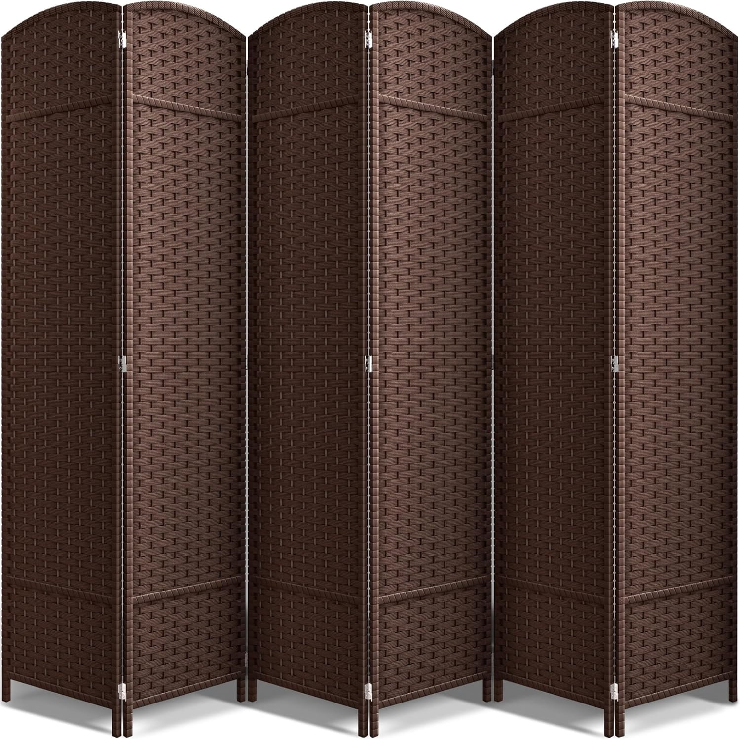 8 Panel Room Divider 6 ft. Tall - Privacy Screen Extra Wide Double ...