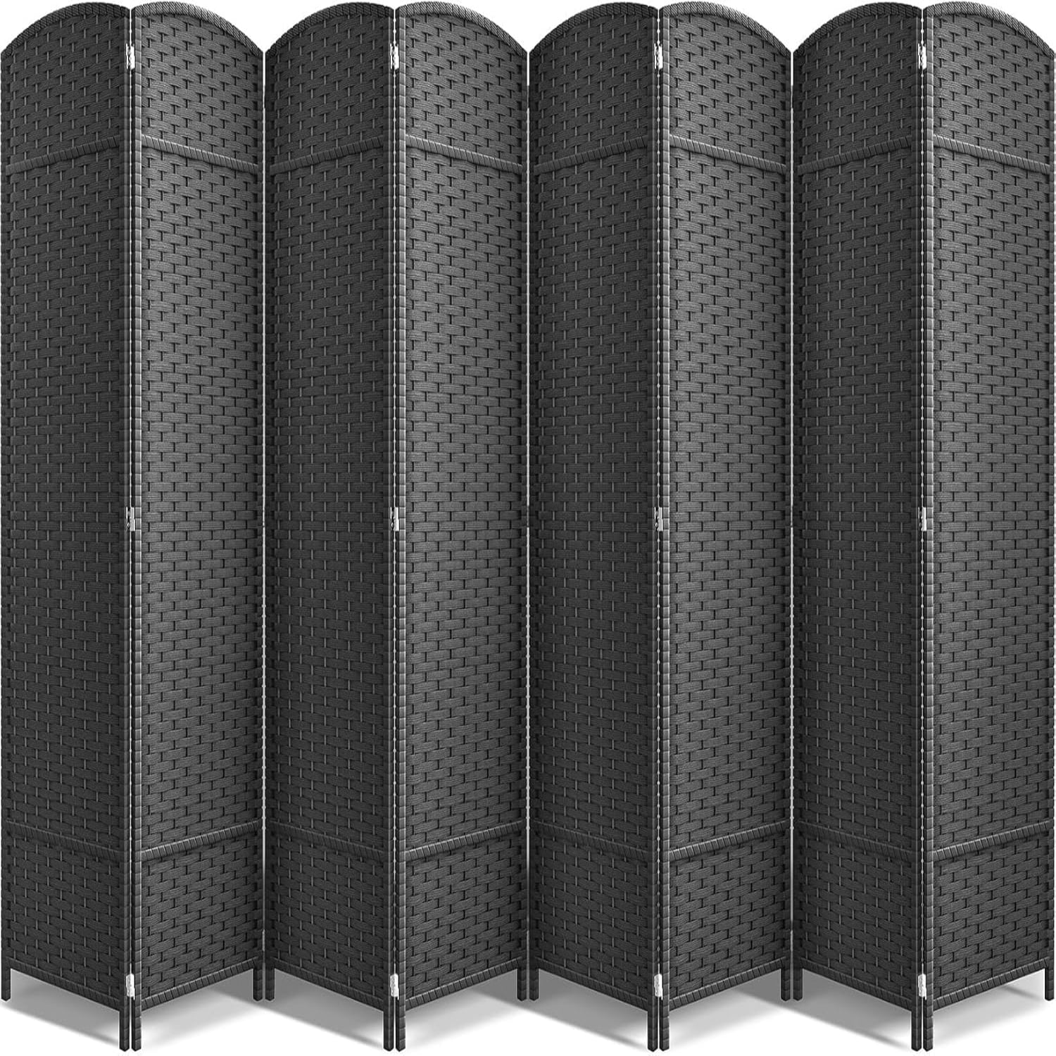 8 Panel Room Divider 6 ft. Tall - Privacy Screen Extra Wide Double ...