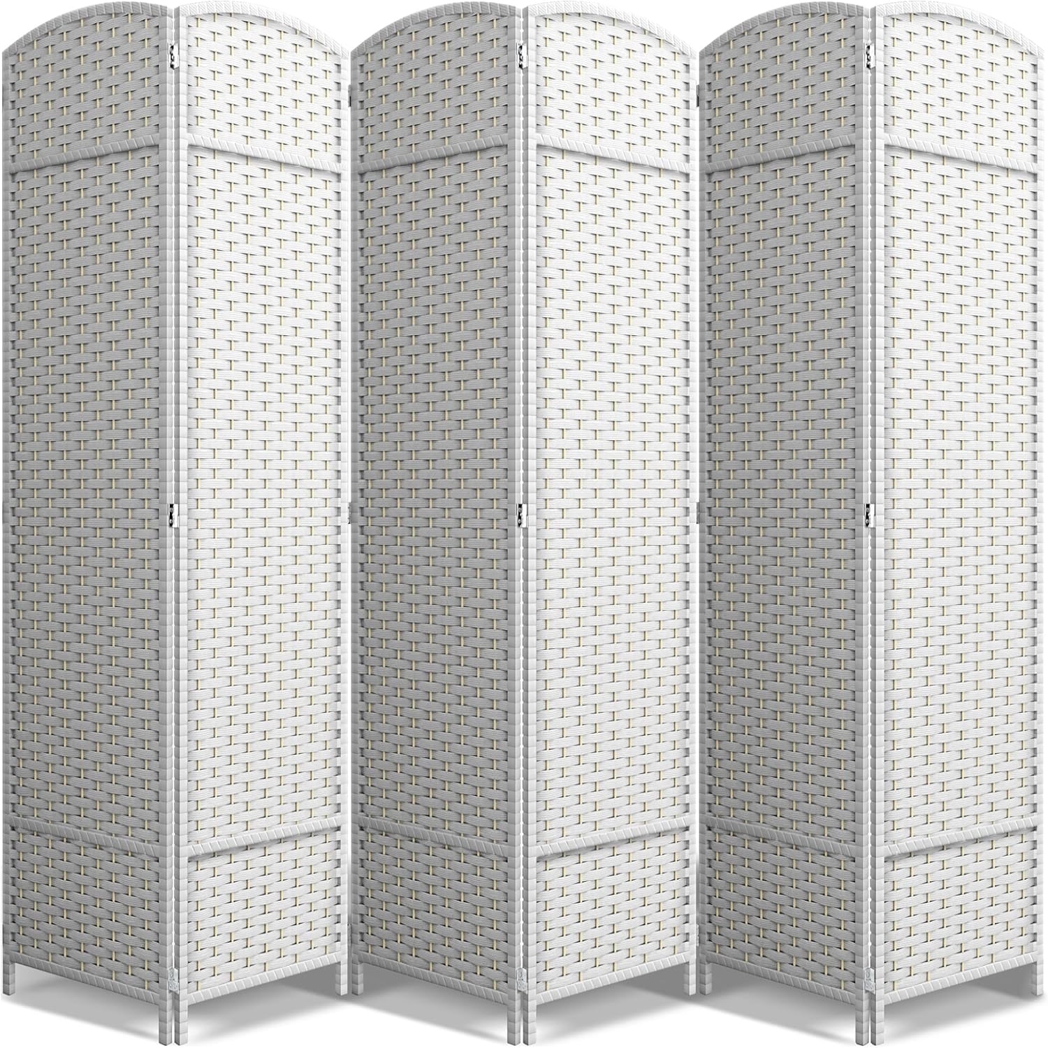 8 Panel Room Divider 6 ft. Tall - Privacy Screen Extra Wide Double ...