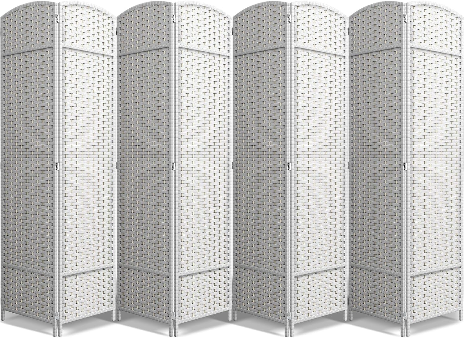 8 Panel Room Divider 6 ft. Tall - Privacy Screen Extra Wide Double ...