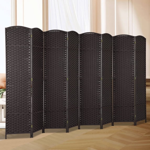 8 Panel Room Divider Folding Privacy Screen 5.57 FT Tall Partition Room ...