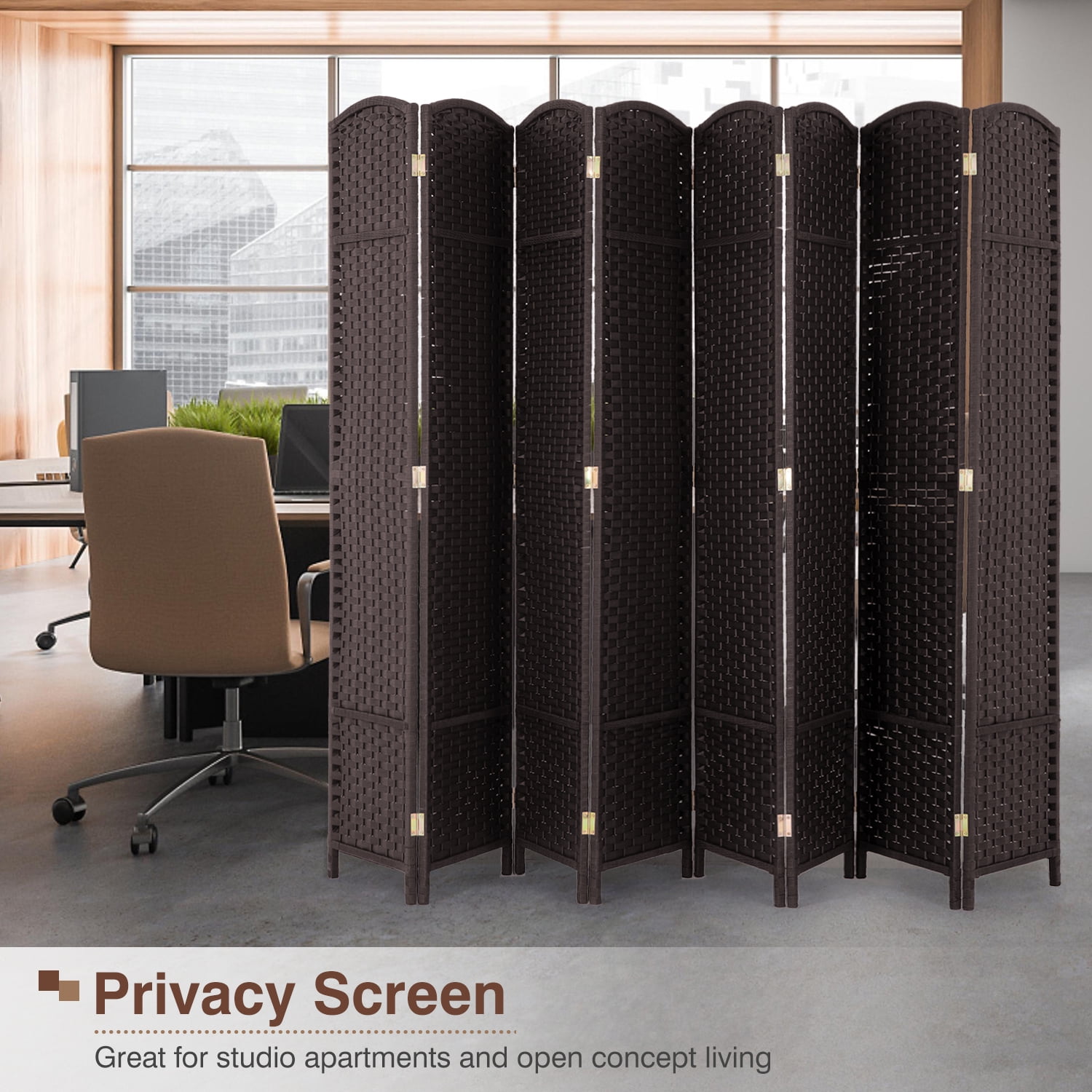 8 Panel Screen Room Divider 5.57FT Tall Privacy Separation Screen with ...