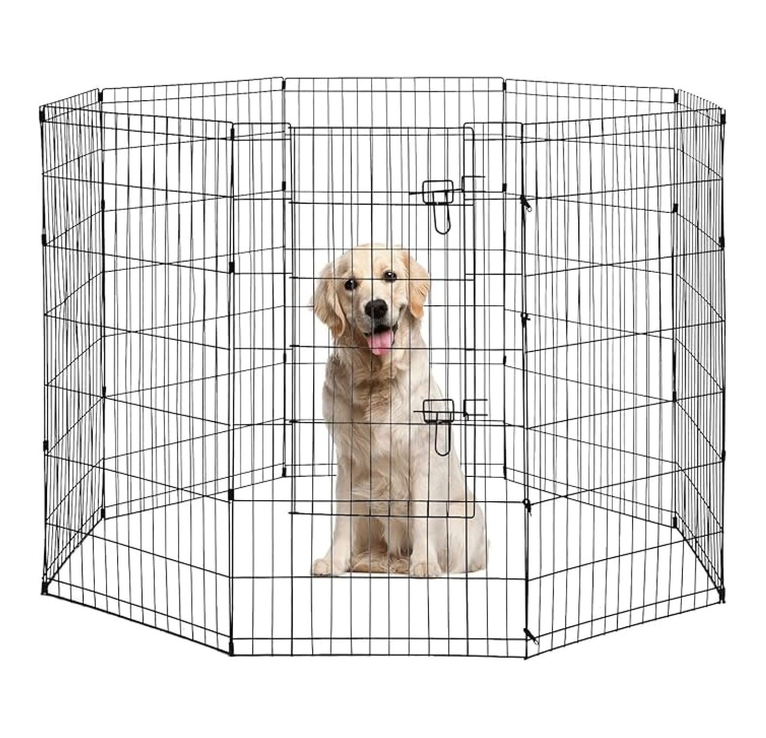 8-Panel Tall Dog Playpen Crate Fence Pet Kennel Play Pen Exercise Cage ...