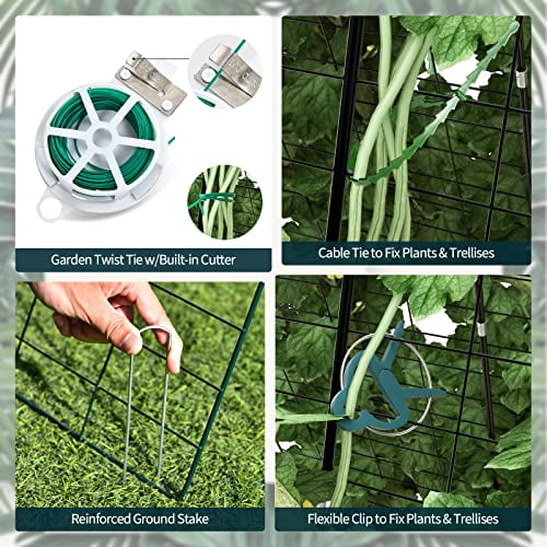 8 Panels Cucumber Trellis, A-Frame Garden Trellis for Plant Climbing ...