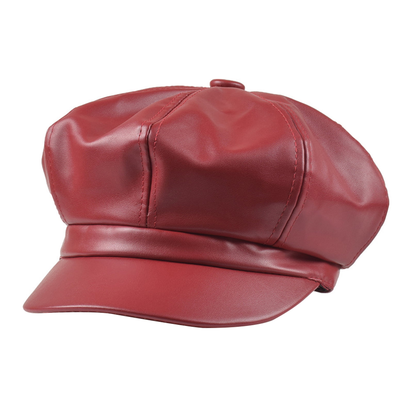 8 Panels Newsboy Caps for Women, PU Leather Cabbie Painter Hat Gatsby ...