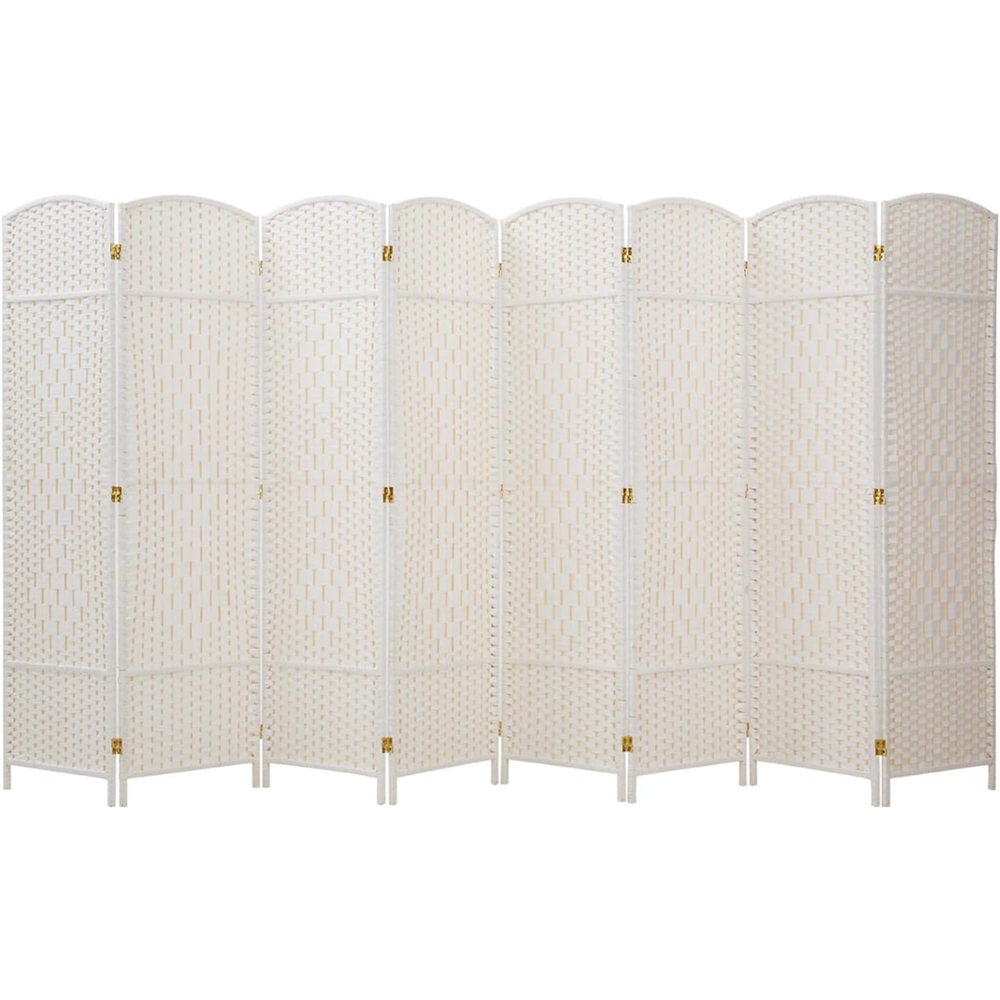 6 ft. Tall Woven Fiber Room Divider - 5 Panel - White - Walmart.com