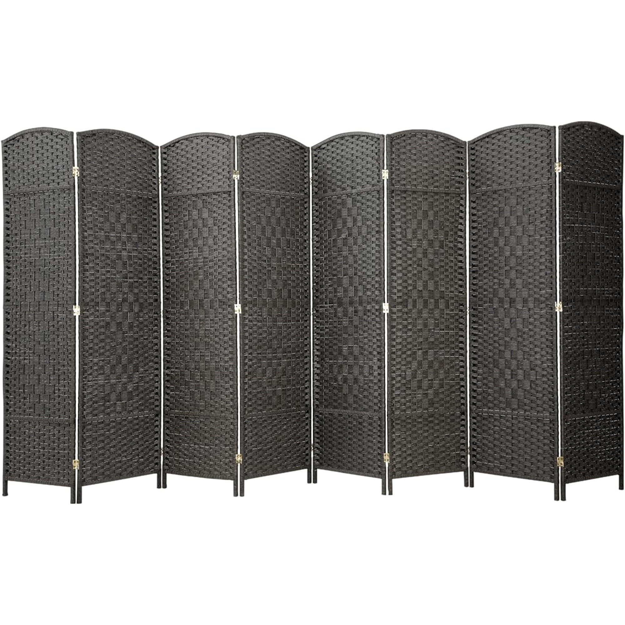8 Panels Room Divider 6 FT Tall Weave Fiber Privacy Screen Freestanding ...