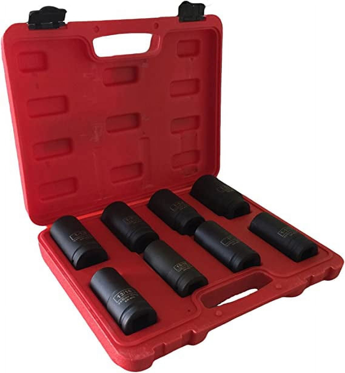8-Pc 3/4" Drive Cr-Mo Deep Wall Impact Socket Set with Budd Wheel ...