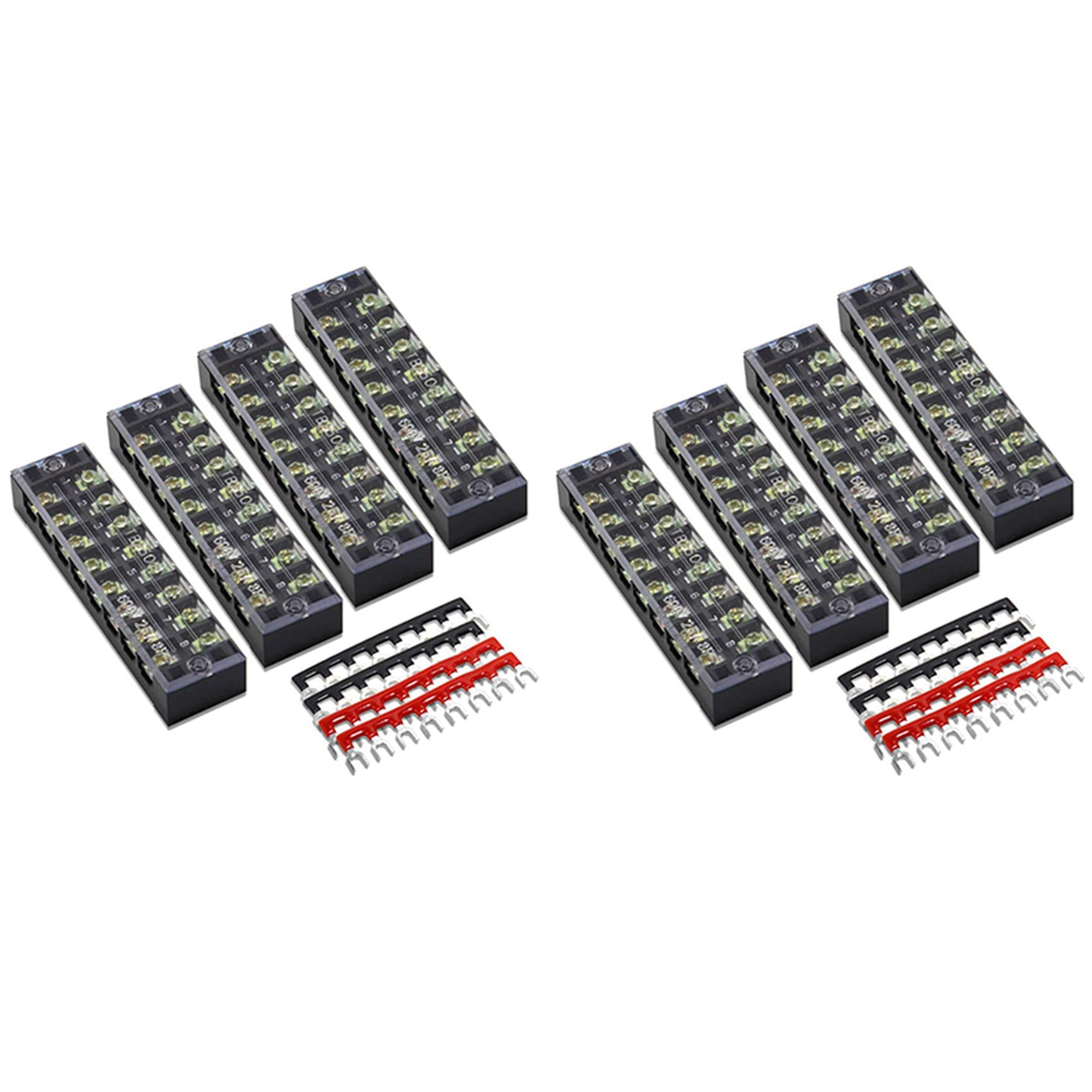 8 Pc 8P Terminal Block, 8 Pc 8P Shorting Bar, TB1505 Flame Retardant ...