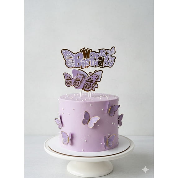 8 Pc Butterfly Cake Topper Set with Happy Birthday Sign – Colorful ...