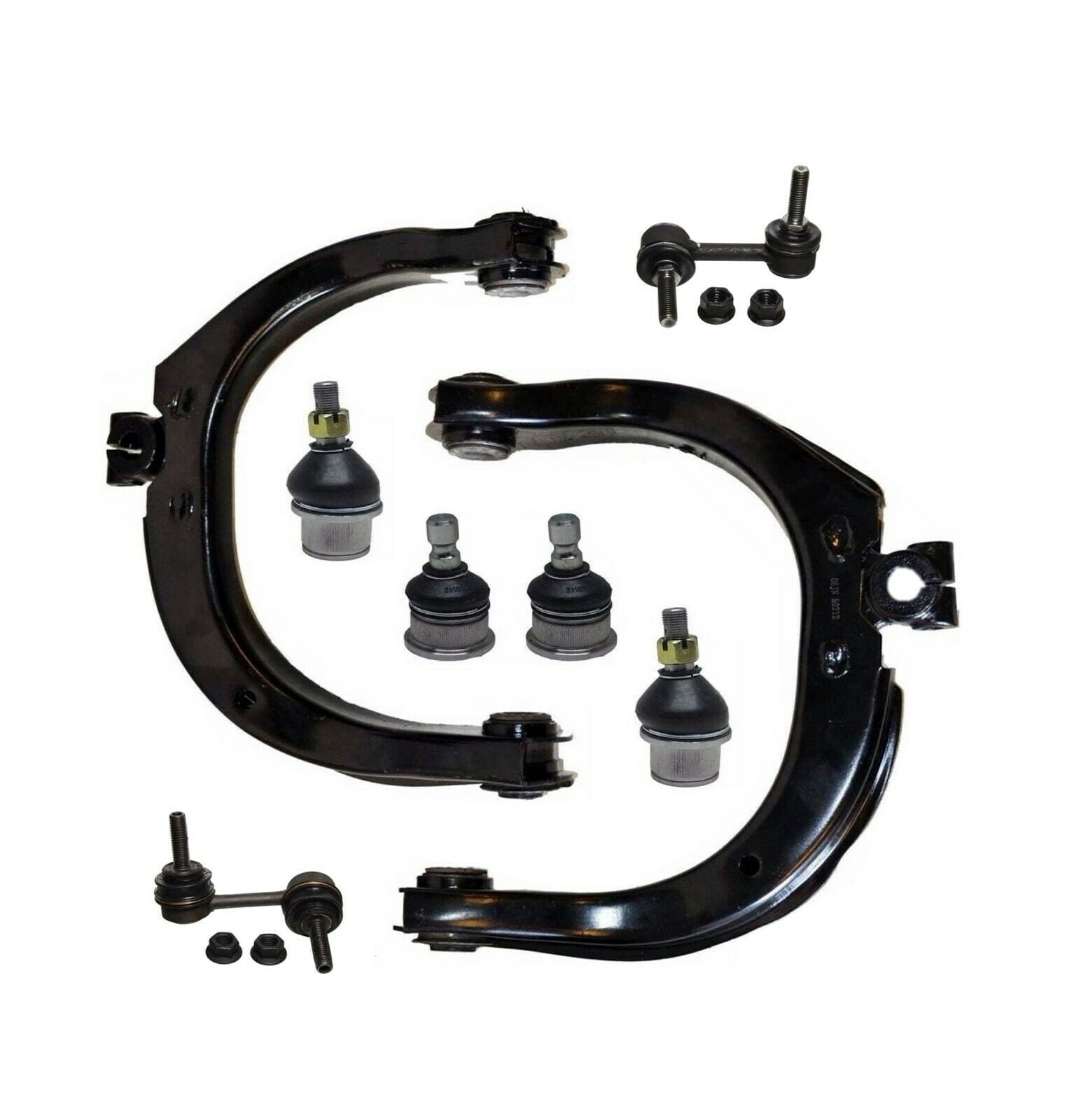 8 Pc Control Arms Upper Lower Ball Joints Sway Bars Tie Rod Ends Left ...