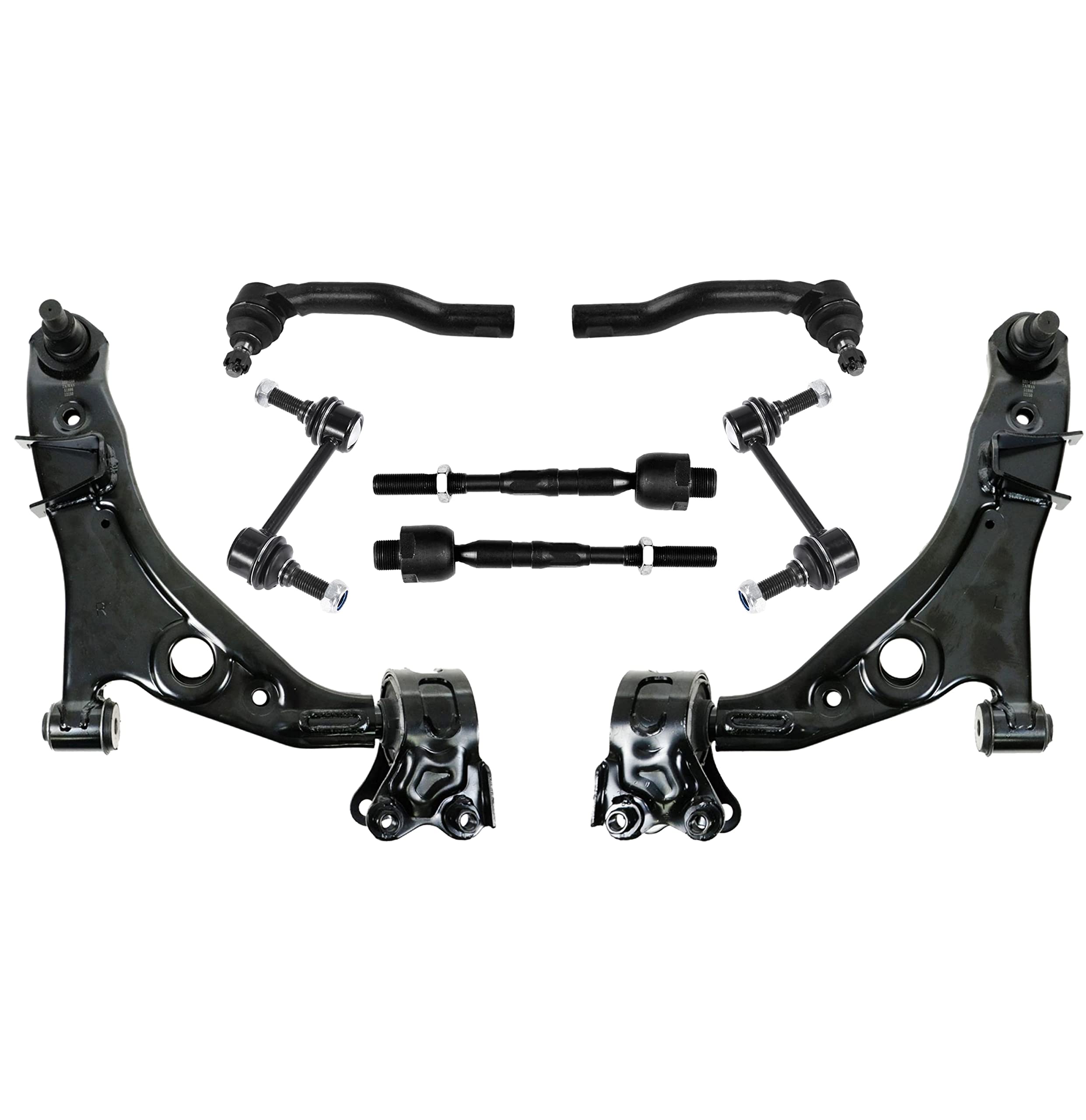 8 Pc Front Lower Control Arms, Outer & Inner Tie Rod Ends, Stabilizer ...