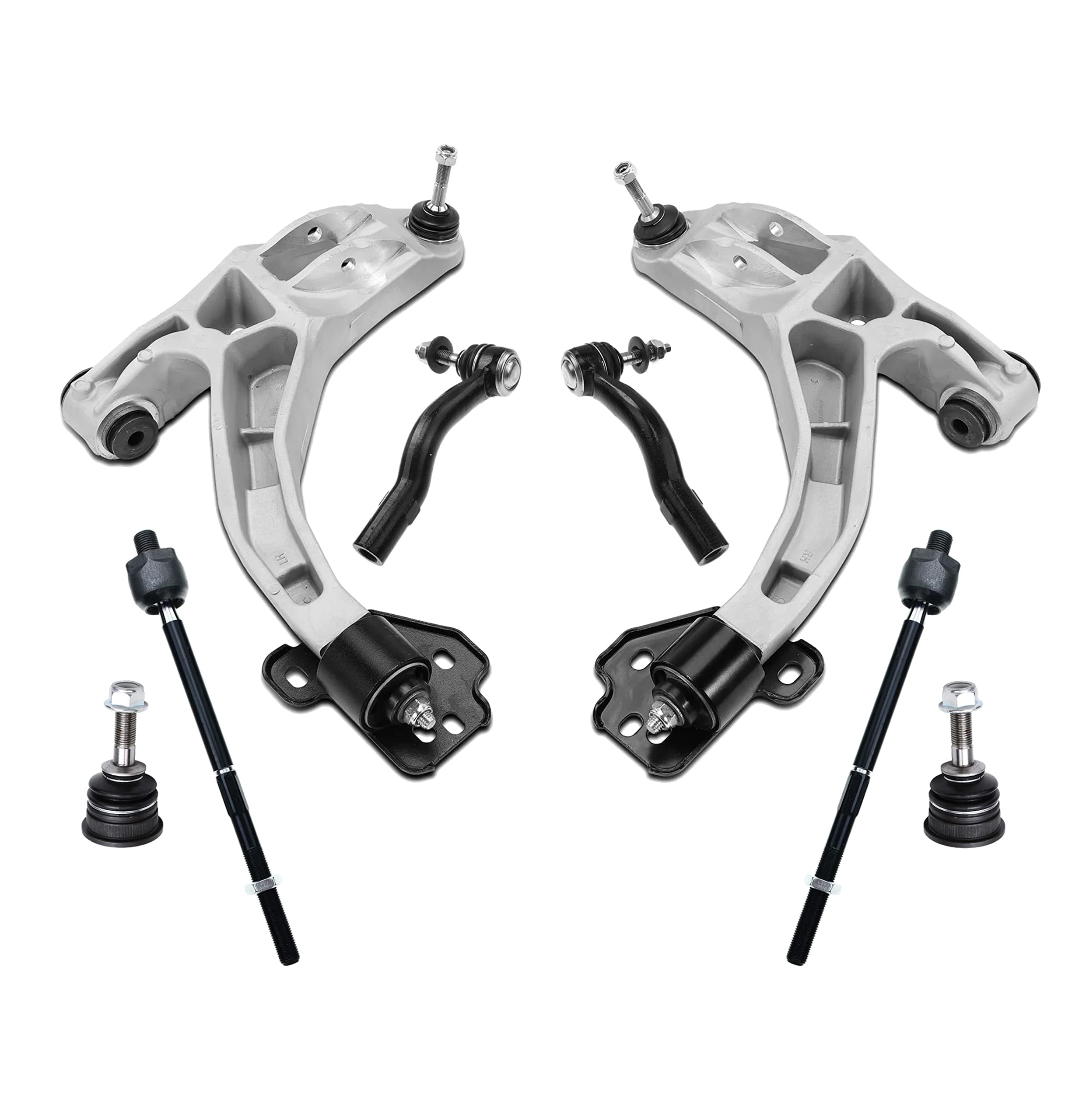 8 Pc Front Outer & Inner Tie Rod Ends, Lower Control Arms, Upper Ball ...