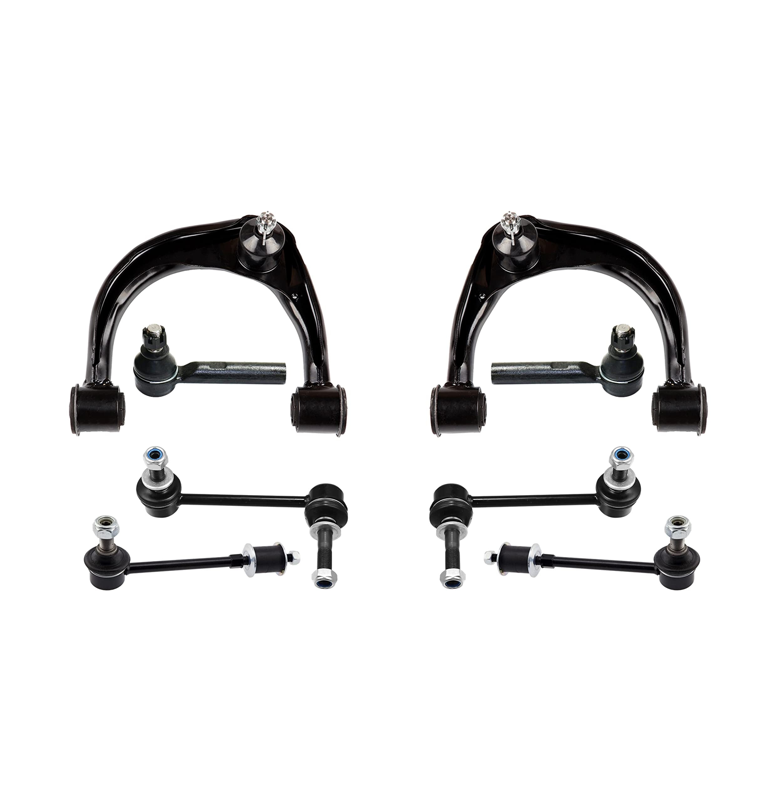 8 Pc Front & Rear Sway Bar Links, Outer Tie Rod Ends, Upper Control ...