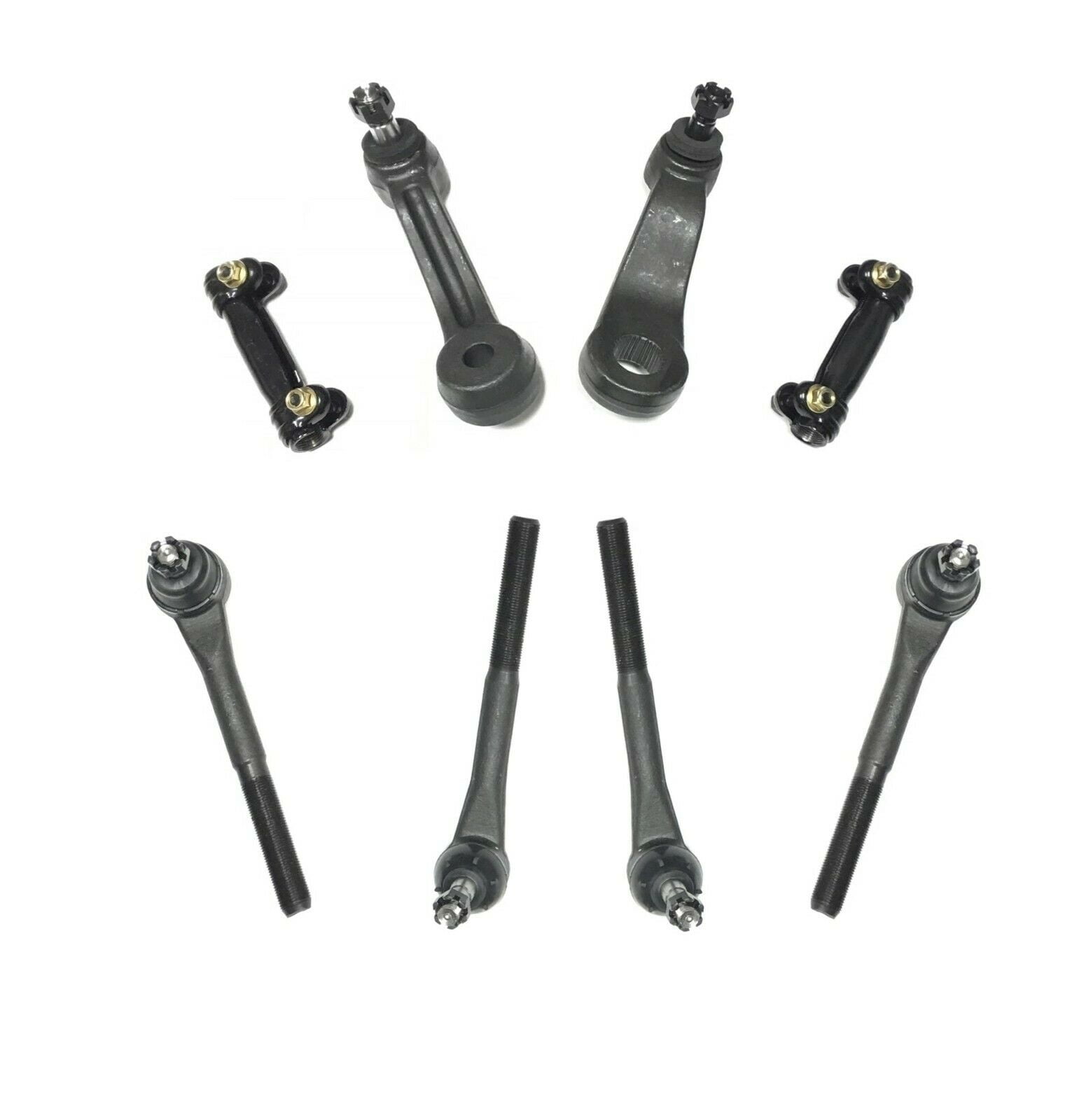 8 Pc Front Steering Kit Inner Outer Tie Rod Ends Pitman & Idler Arm ...