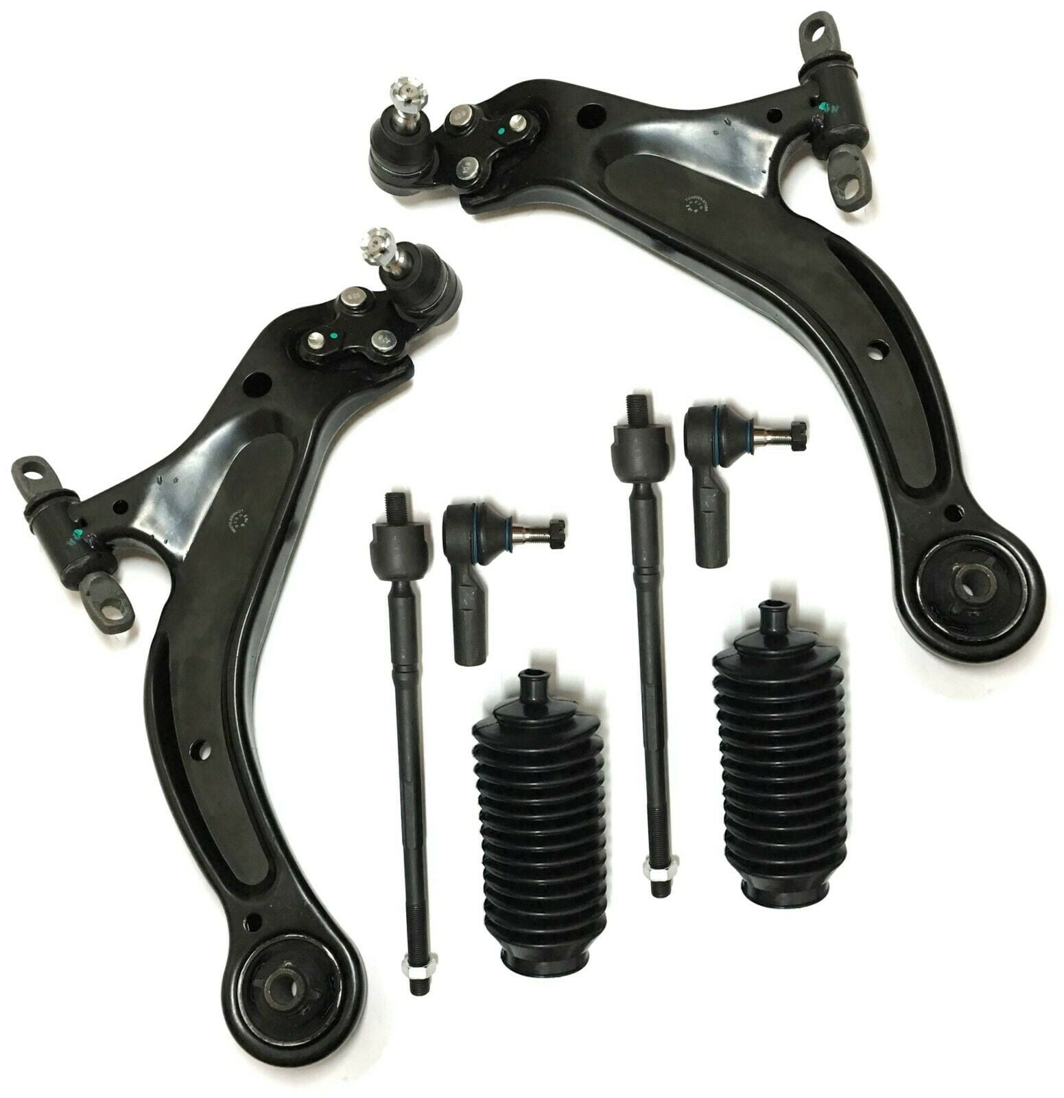 8 Pc Front Suspension Kit Inner & Outer Tie Rod Ends, Rack and Pinion ...