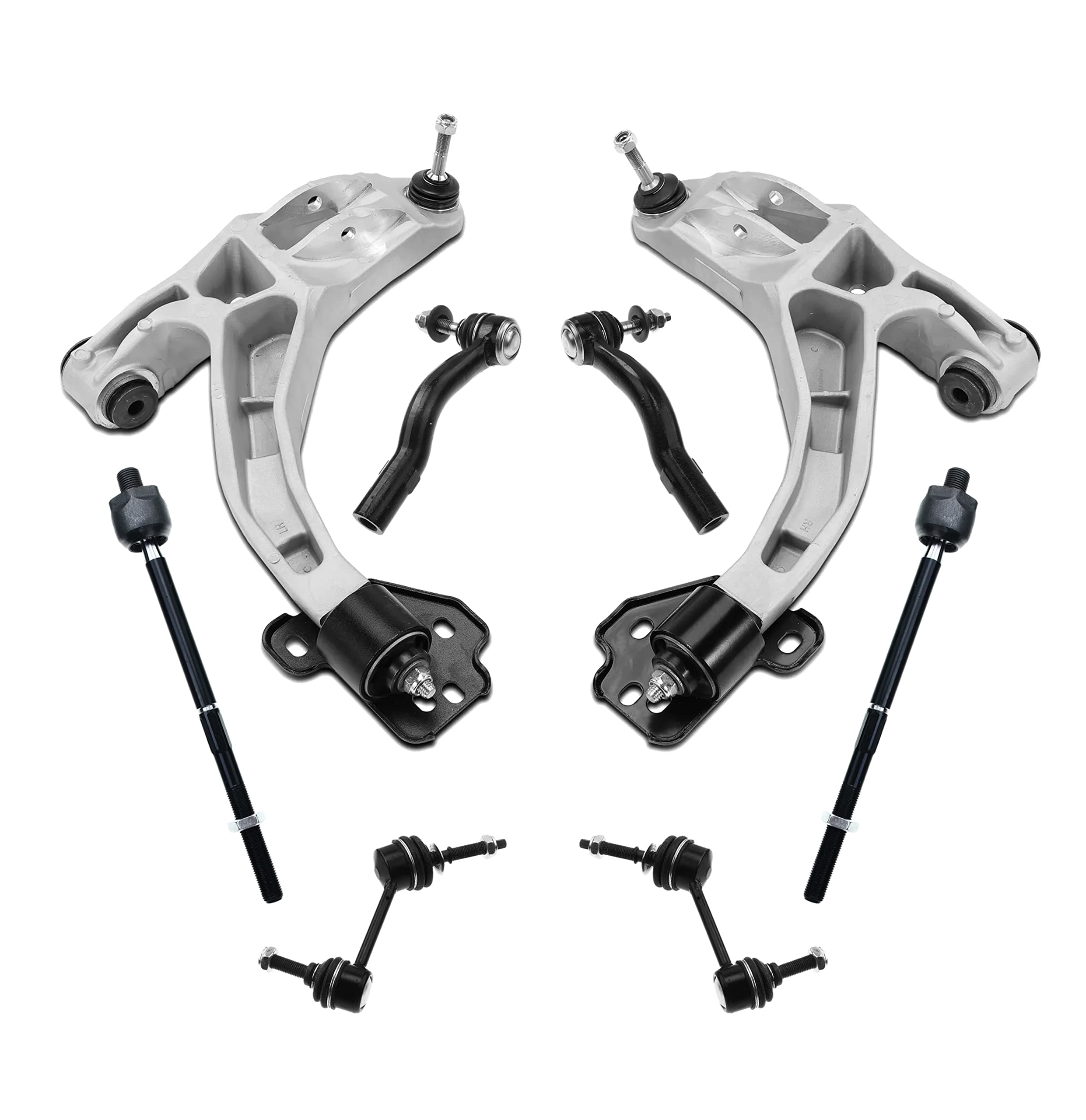 8 Pc Front Suspension Kit Lower Control Arms with Ball Joints, Tie Rod ...