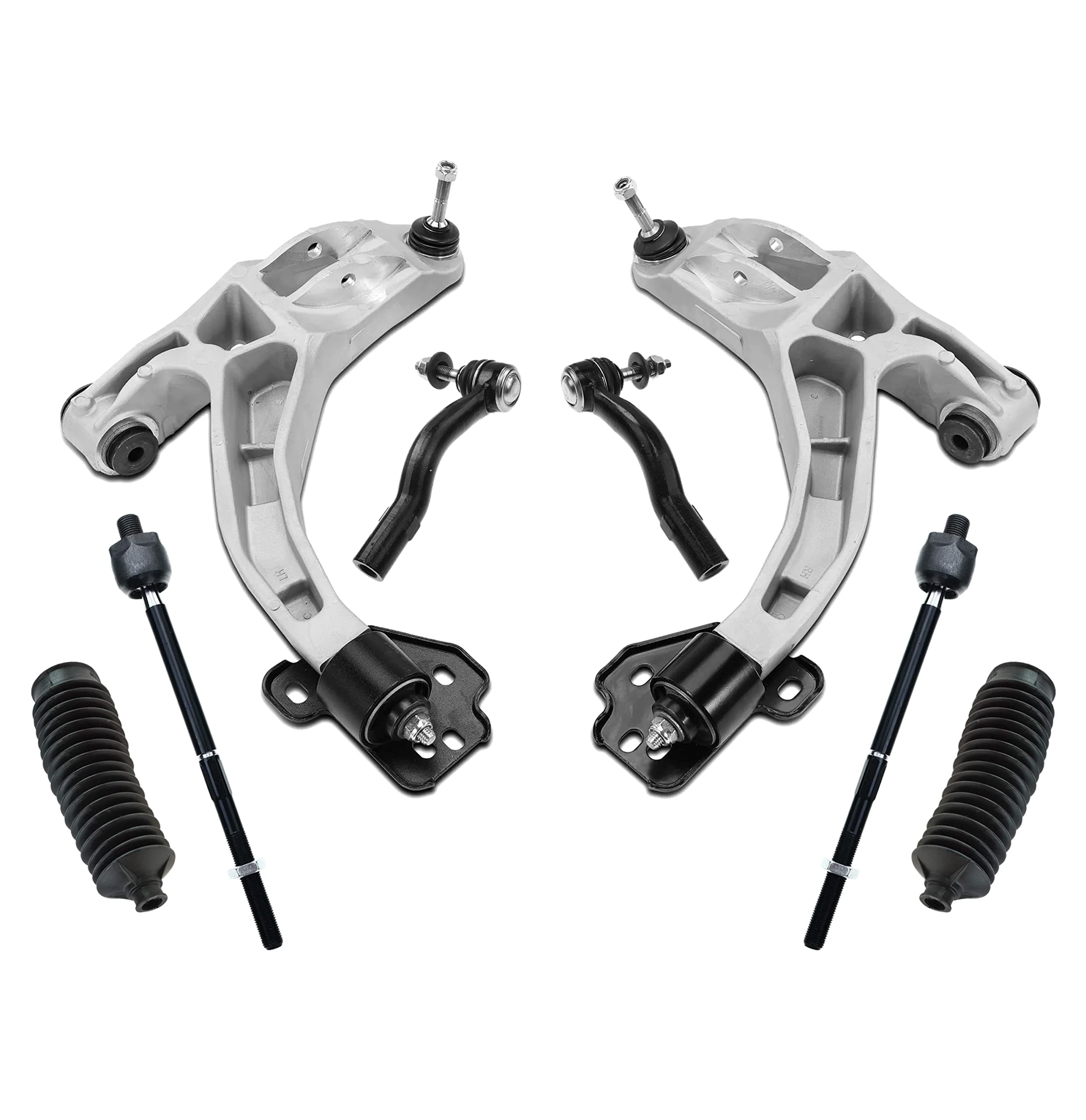 8 Pc Front Suspension Kit Lower Control Arms, Inner & Outer Tie Rod ...