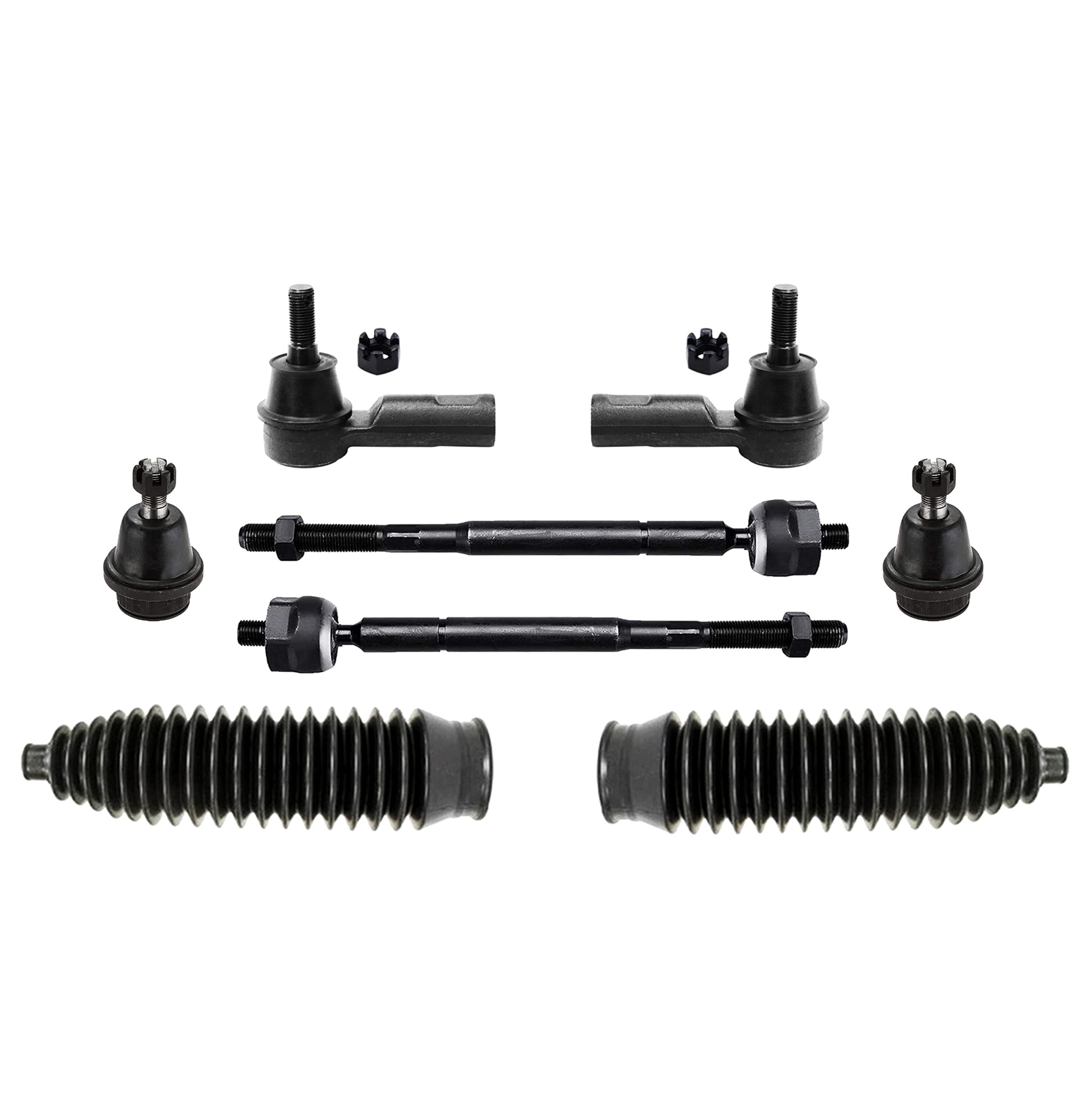 8 Pc Front Suspension Kit Outer & Inner Tie Rod Ends + Rack & Pinion ...