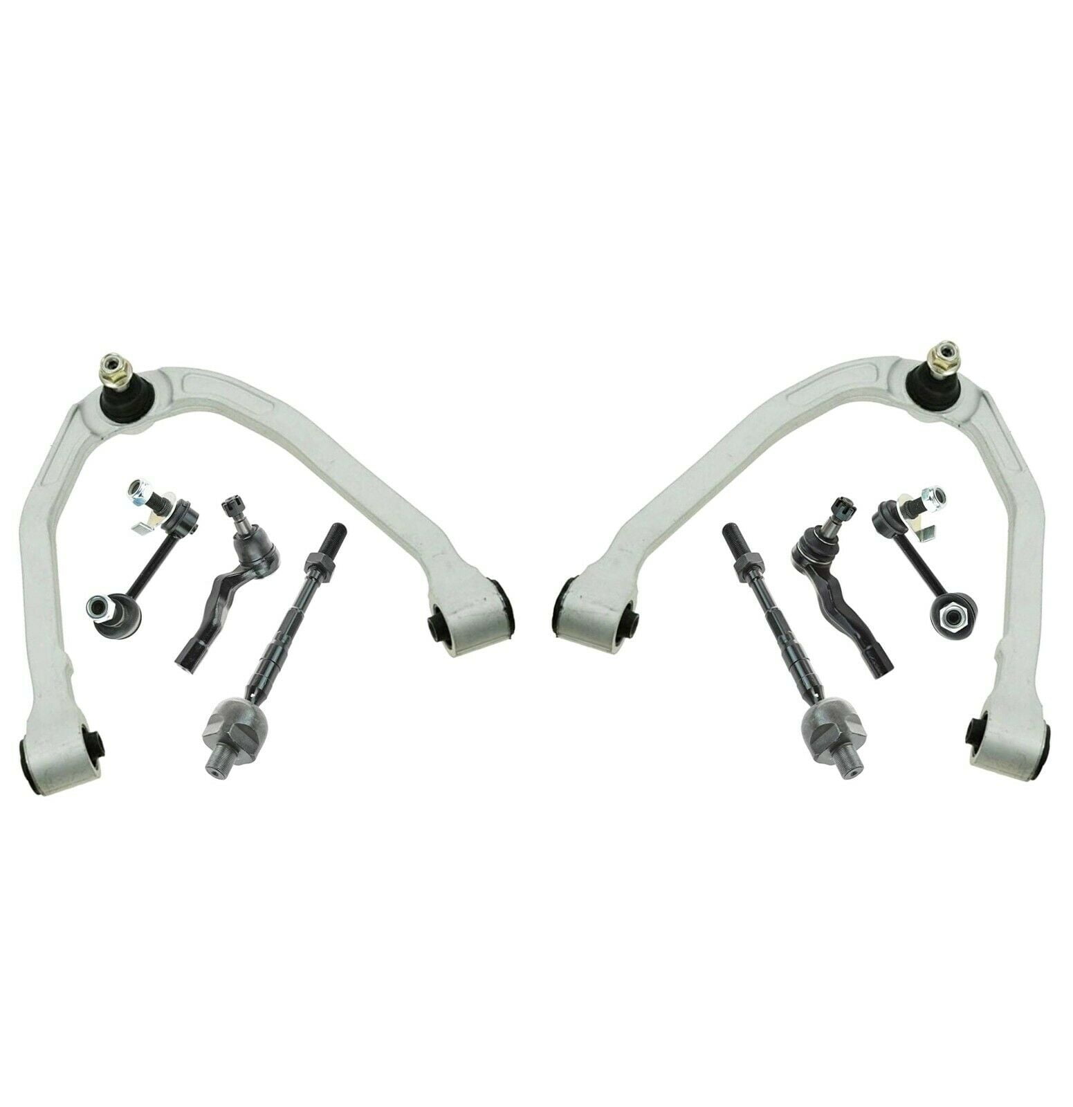 8 Pc Front Suspension Kit RWD Models Upper Control Arms + Tie Rod Ends ...