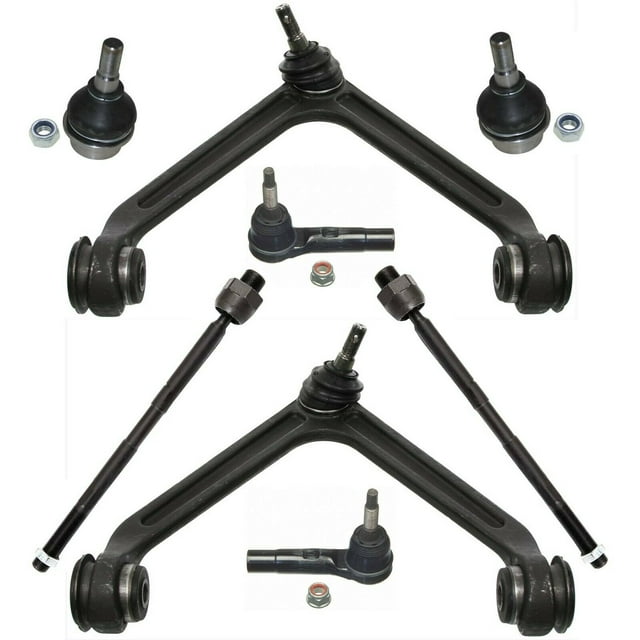 8 Pc Front Suspension Kit Tie Rod Linkages, Upper Control Arms and Ball ...