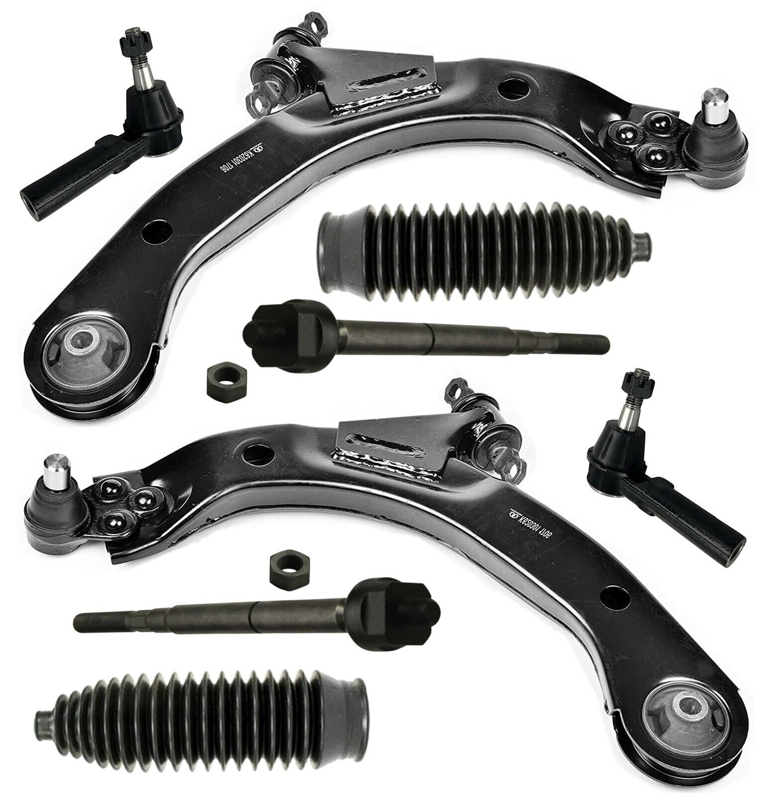 8 Pc Front Suspension Lower Control Arms & Ball Joints Rack & Pinion ...