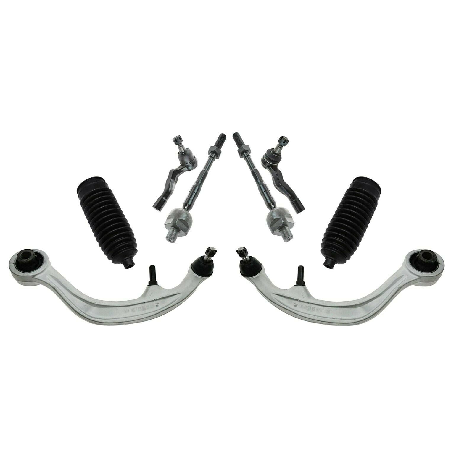 8 Pc Front Suspension Lower Rearward Control Arm Tie Rod Ends Rack ...